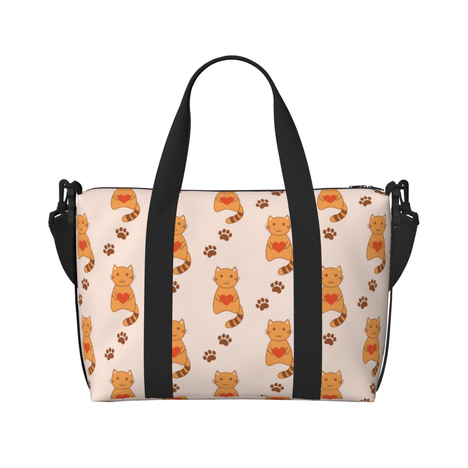 Duffle Bag for Travel Essentials - Cute Cartoon Loving Cat Duffel Bag ...