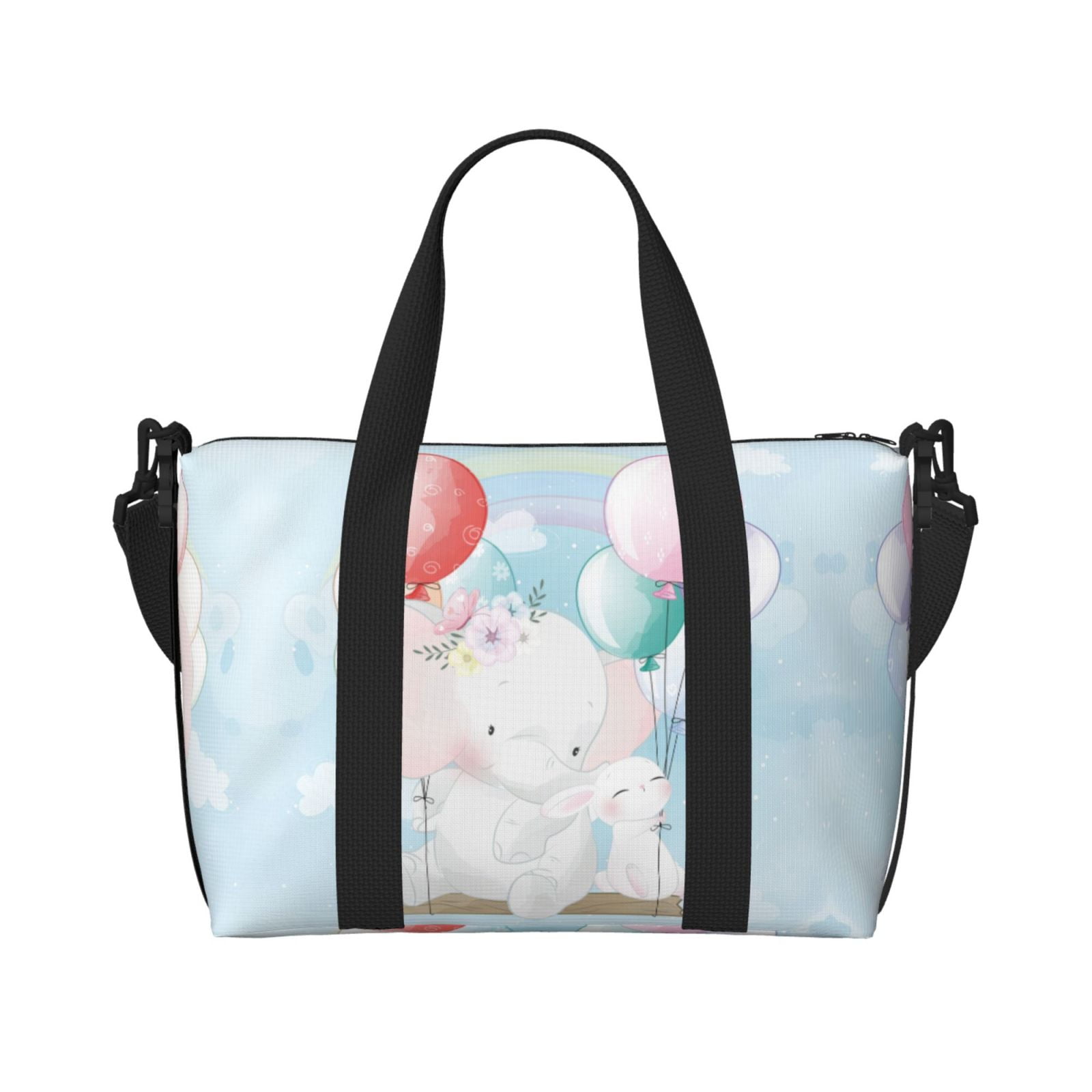 Duffle Bag for Travel Essentials - Cute Elephant Bunny Flying With ...