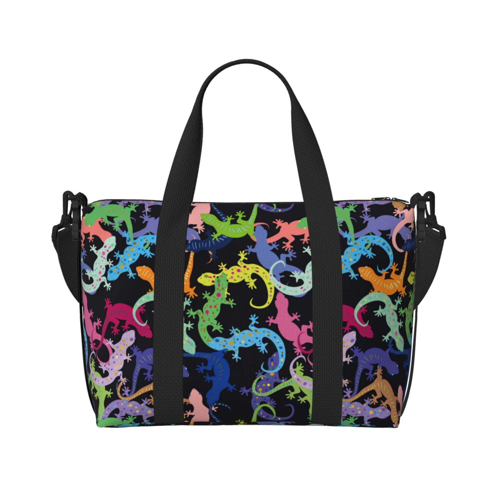 Duffle Bag for Travel Essentials - Cute Gecko Lizard Green Colorful ...