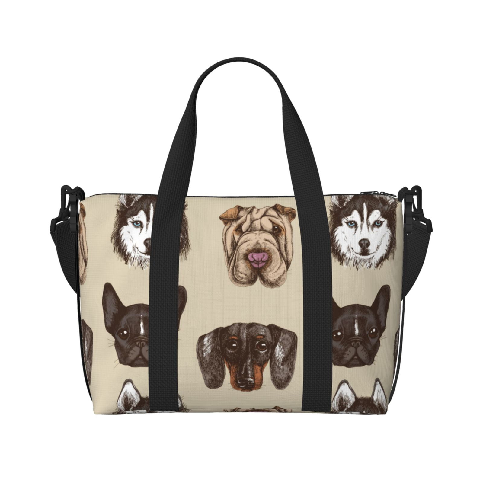 Duffle Bag for Travel Essentials - Cute Husky French Bulldog Dog Duffel ...