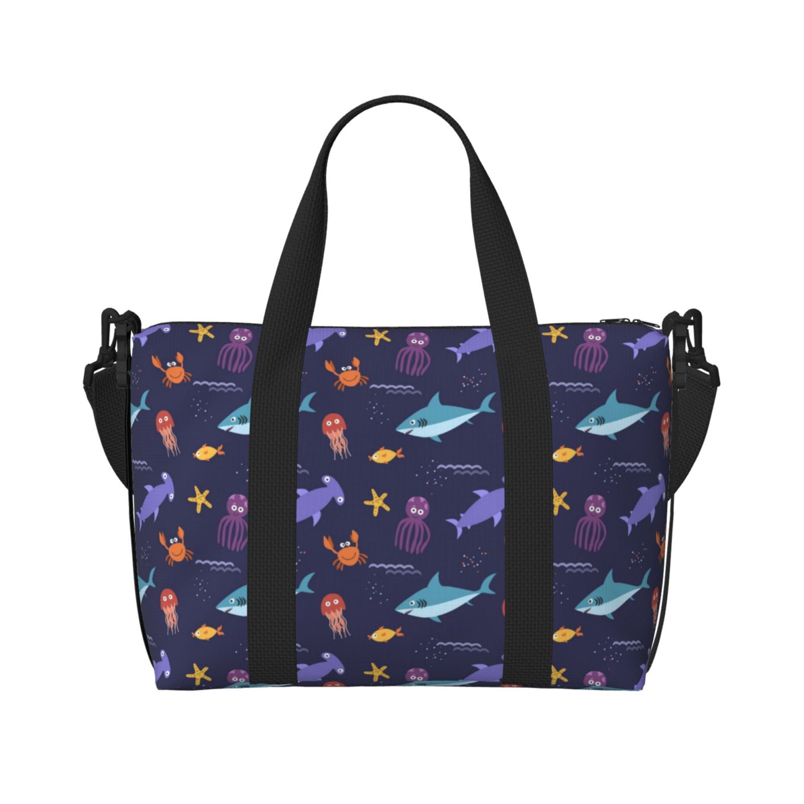 Duffle Bag for Travel Essentials - Cute Shark Octopus Crab Starfish ...