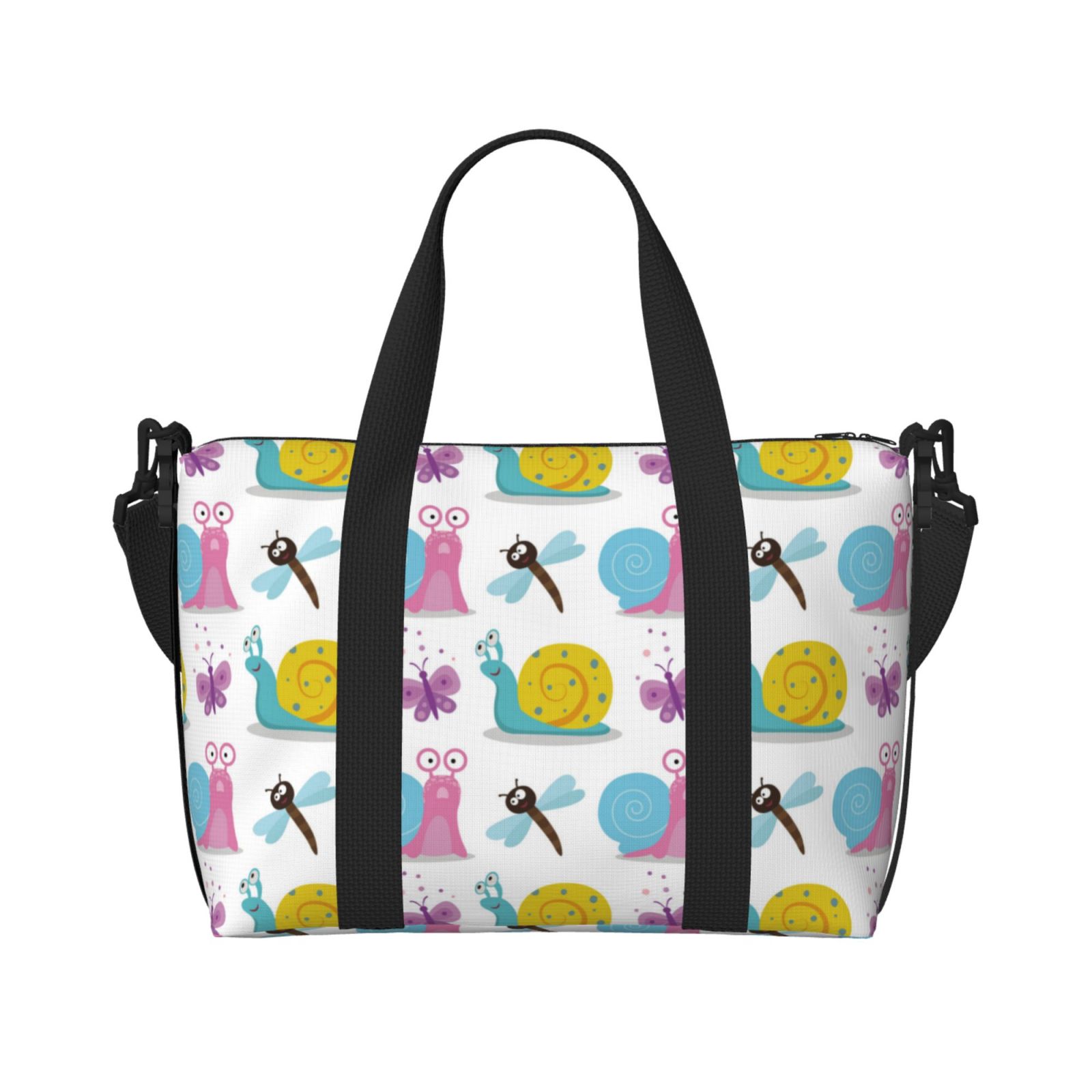 Duffle Bag for Travel Essentials - Cute Snail Dragonfly Butterfly ...