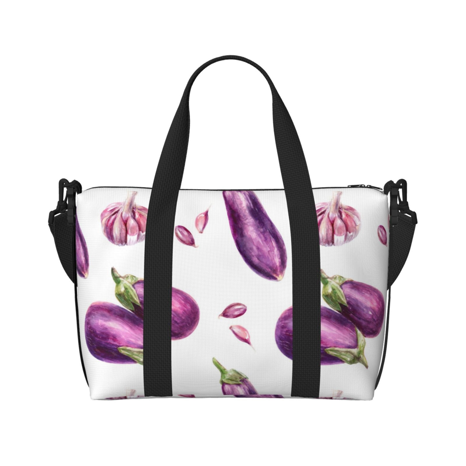 Duffle Bag for Travel Essentials - Eggplant garlic purple Duffel Bag ...