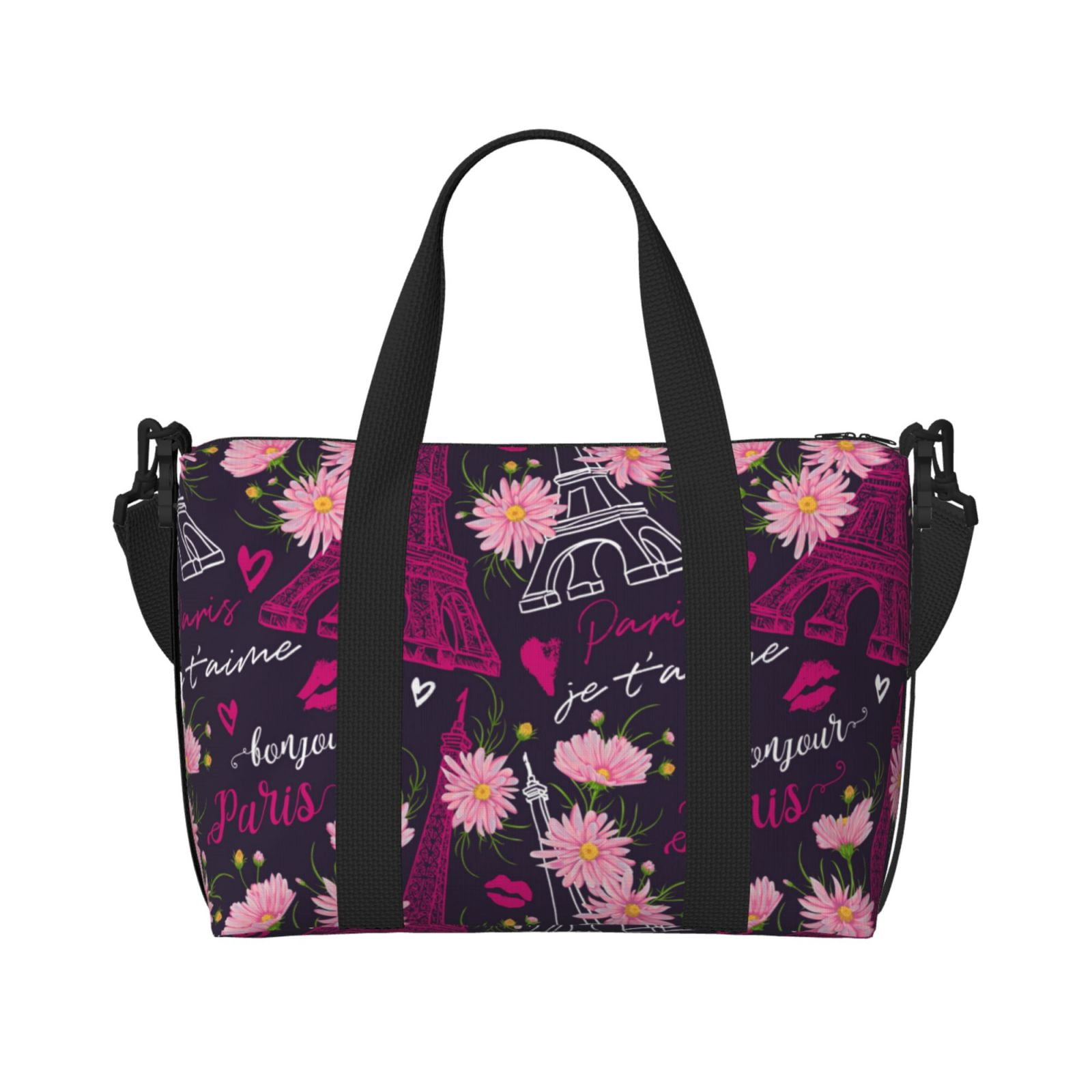 Duffle Bag for Travel Essentials - Eiffel Tower flower pink Duffel Bag ...