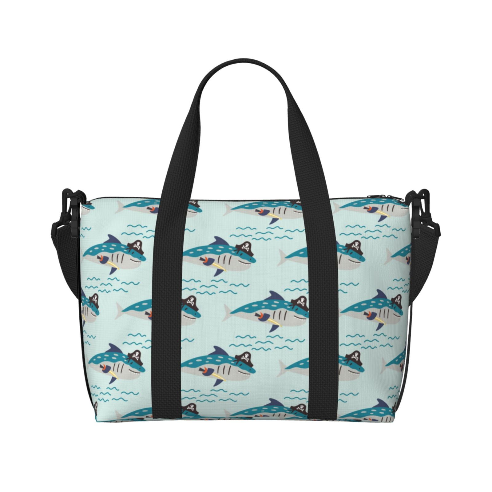 Duffle Bag for Travel Essentials - Funny and Cute Pirate Shark Duffel ...