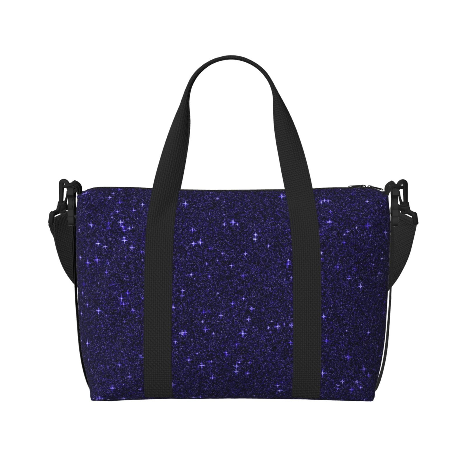 Duffle Bag for Travel Essentials - Glittering Purple Starfield Duffel ...