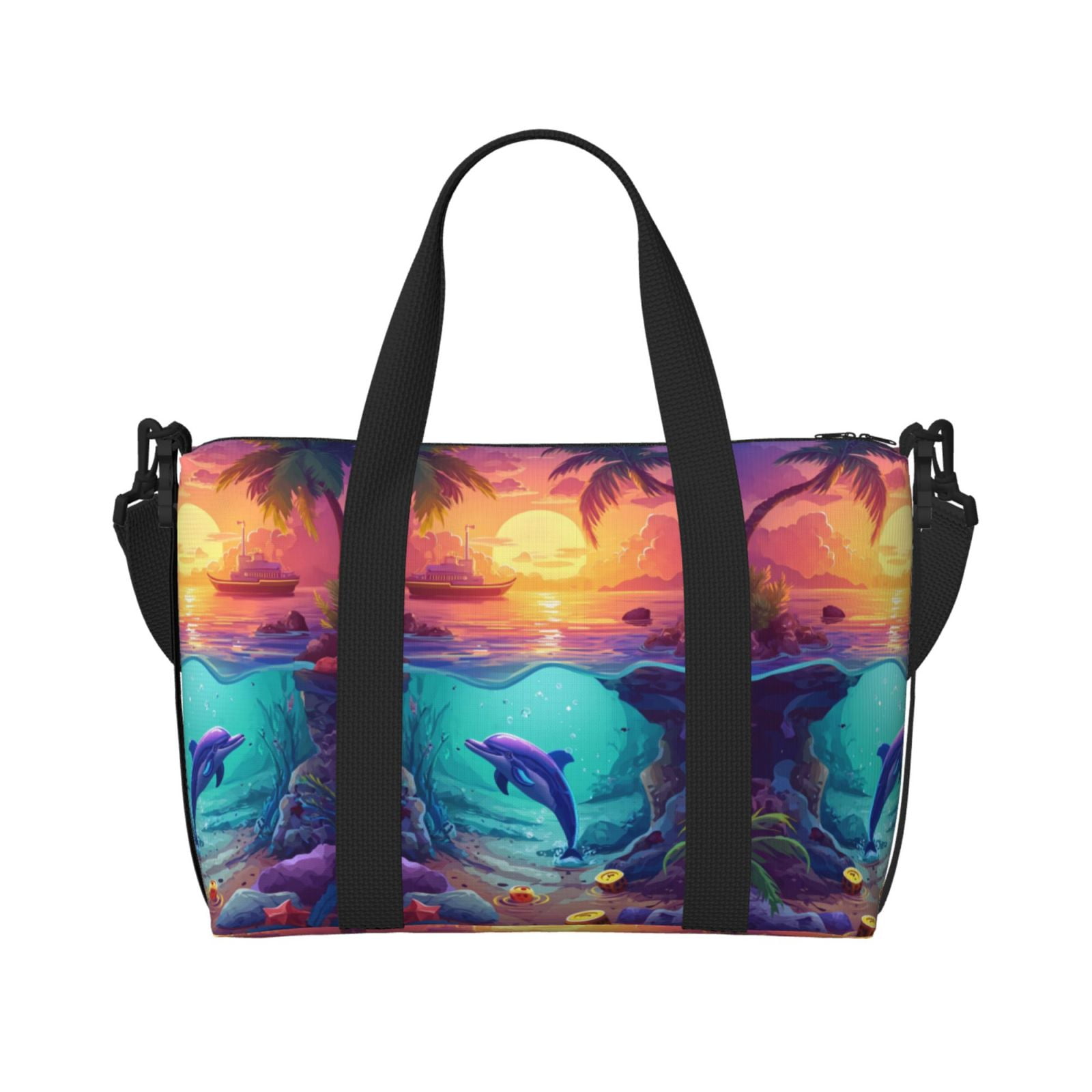 Duffle Bag for Travel Essentials - Hawaiian Island Dolphin Duffel Bag ...