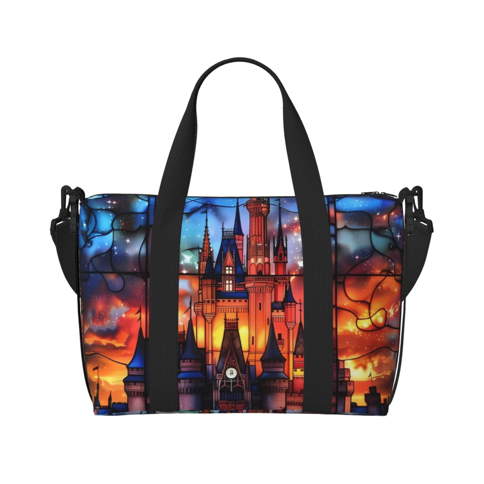 Duffle Bag for Travel Essentials - Magical Stained Glass Castle Duffel ...