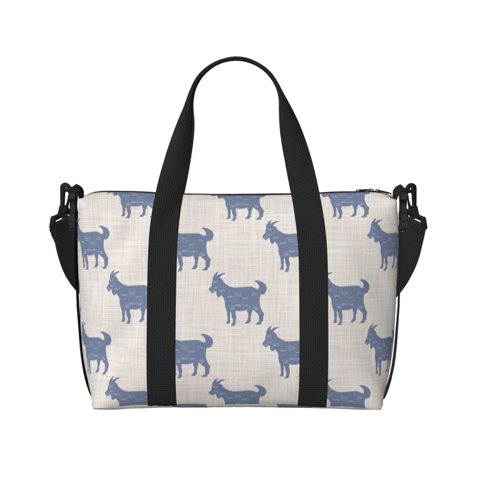 Duffle Bag for Travel Essentials - Minimalist Plaid Cartoon Cute Goat ...