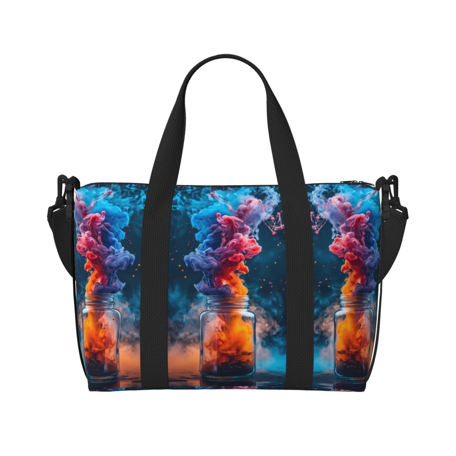 Duffle Bag for Travel Essentials - Modern Art Red and Blue Colors ...