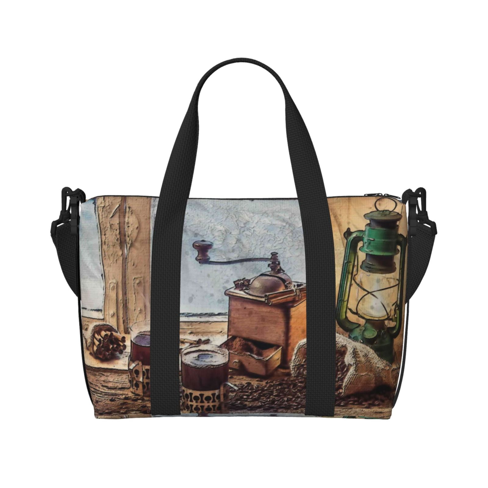 Duffle Bag for Travel Essentials - Oil Lamp Coffee Beans Duffel Bag Gym ...