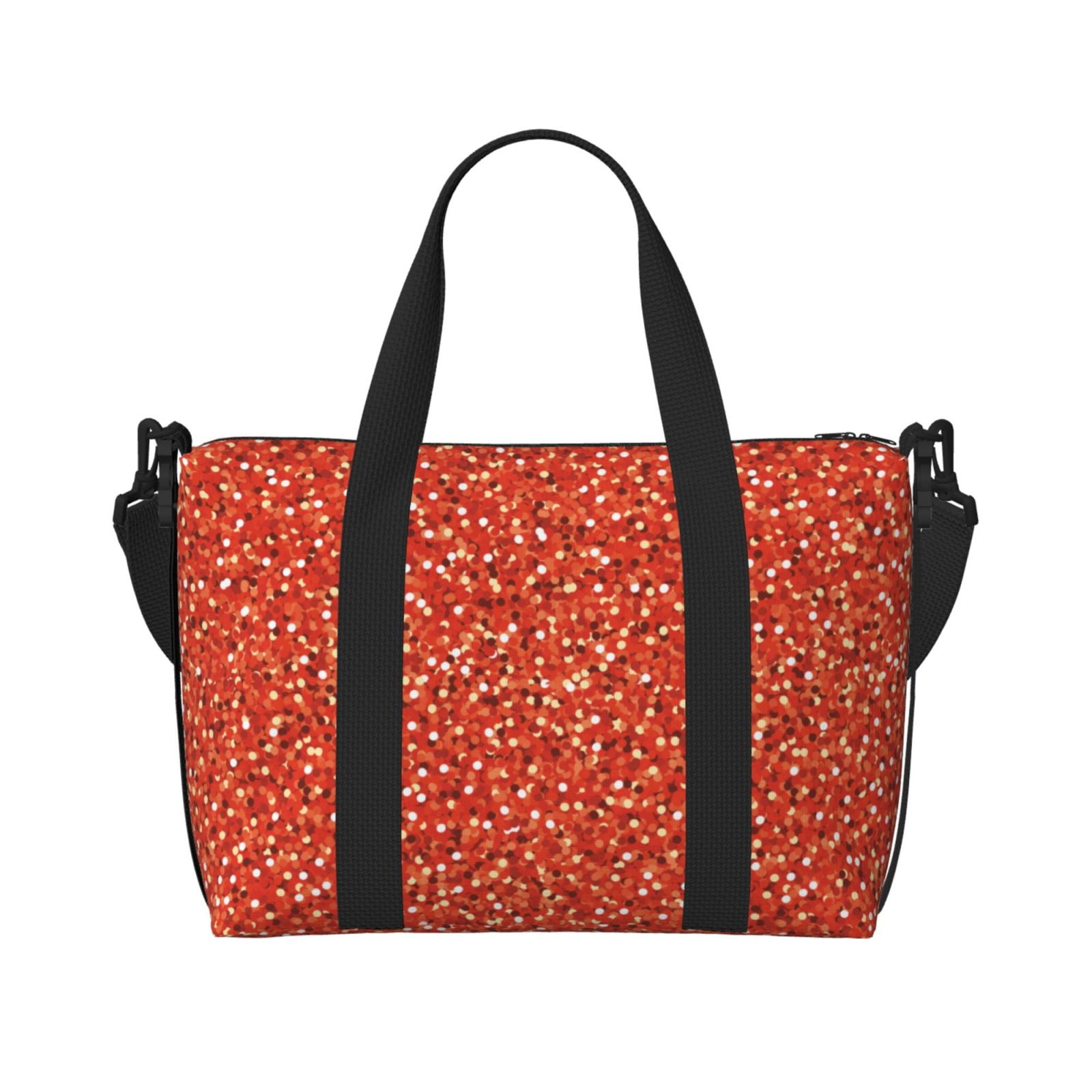 Duffle Bag for Travel Essentials - Orange Lightning Print Duffel Bag ...