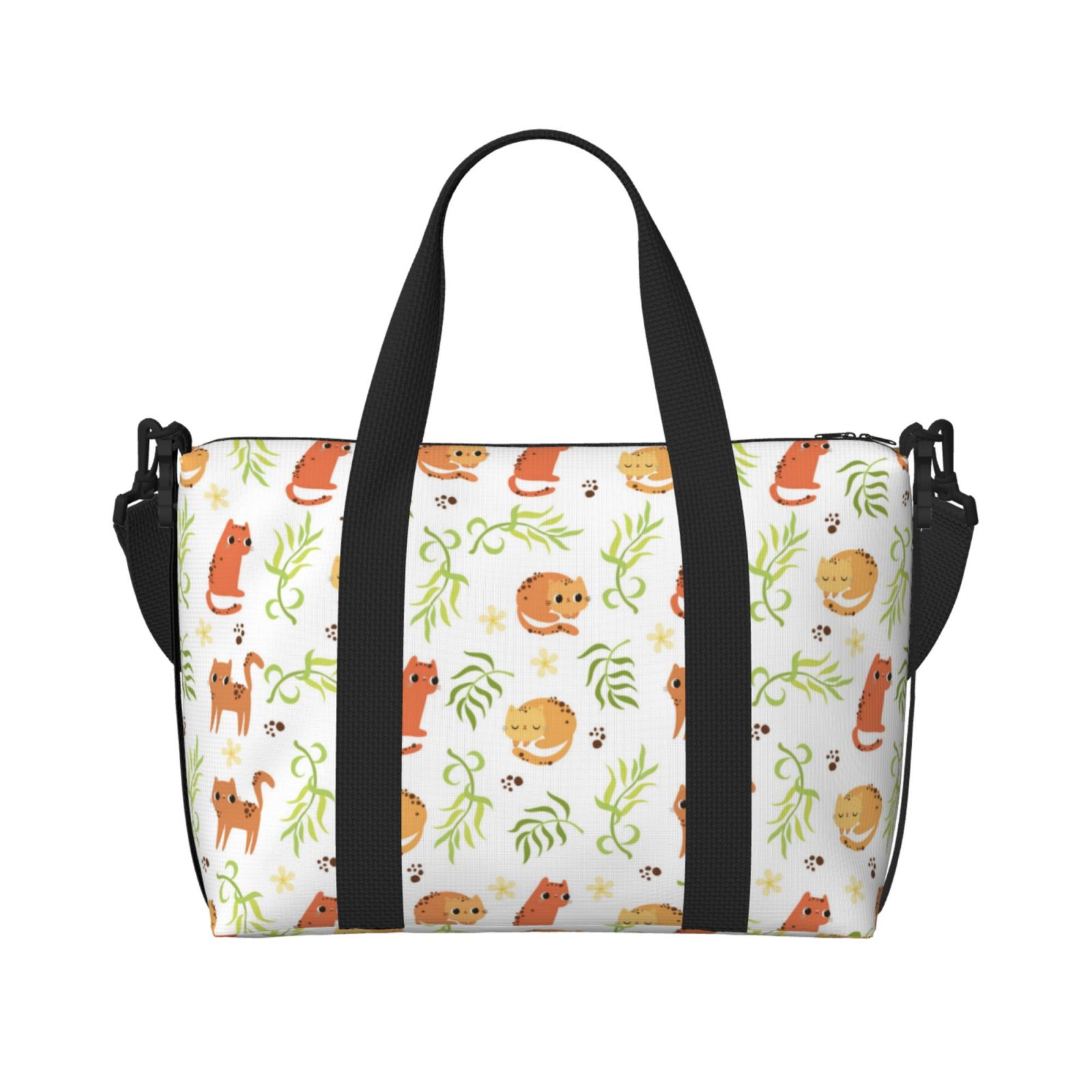 Duffle Bag for Travel Essentials - Painted Cute Cartoon Cat Duffel Bag ...