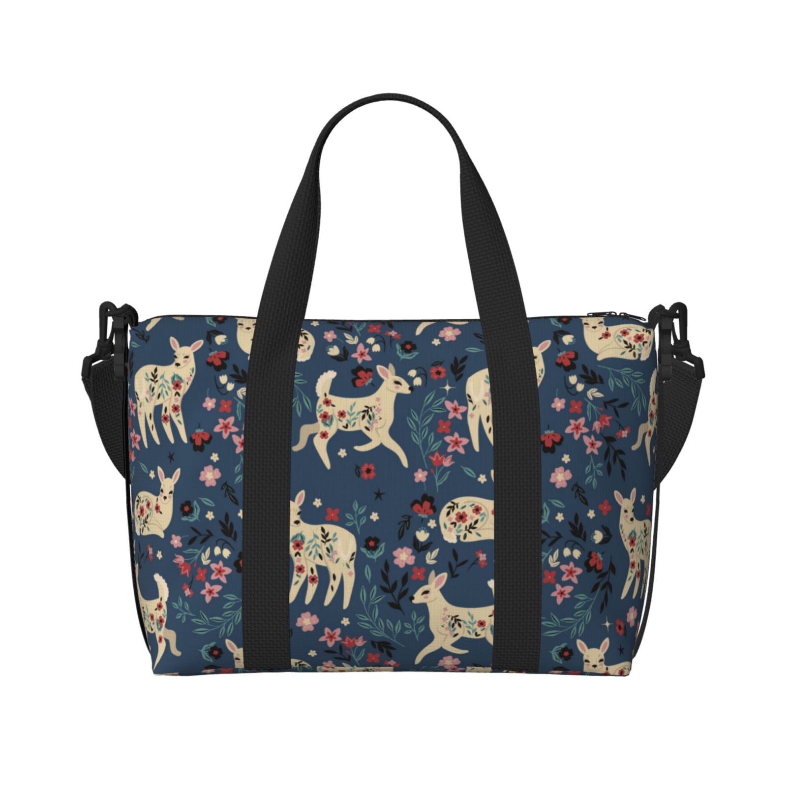 Duffle Bag for Travel Essentials - Rustic Flower Cute Deer Duffel Bag ...