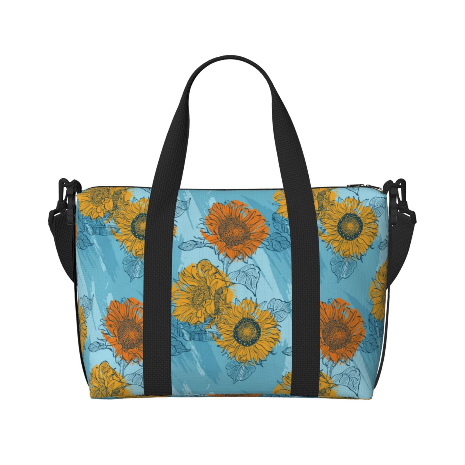 Duffle Bag for Travel Essentials - Sunflowers Orange Yellow Duffel Bag ...