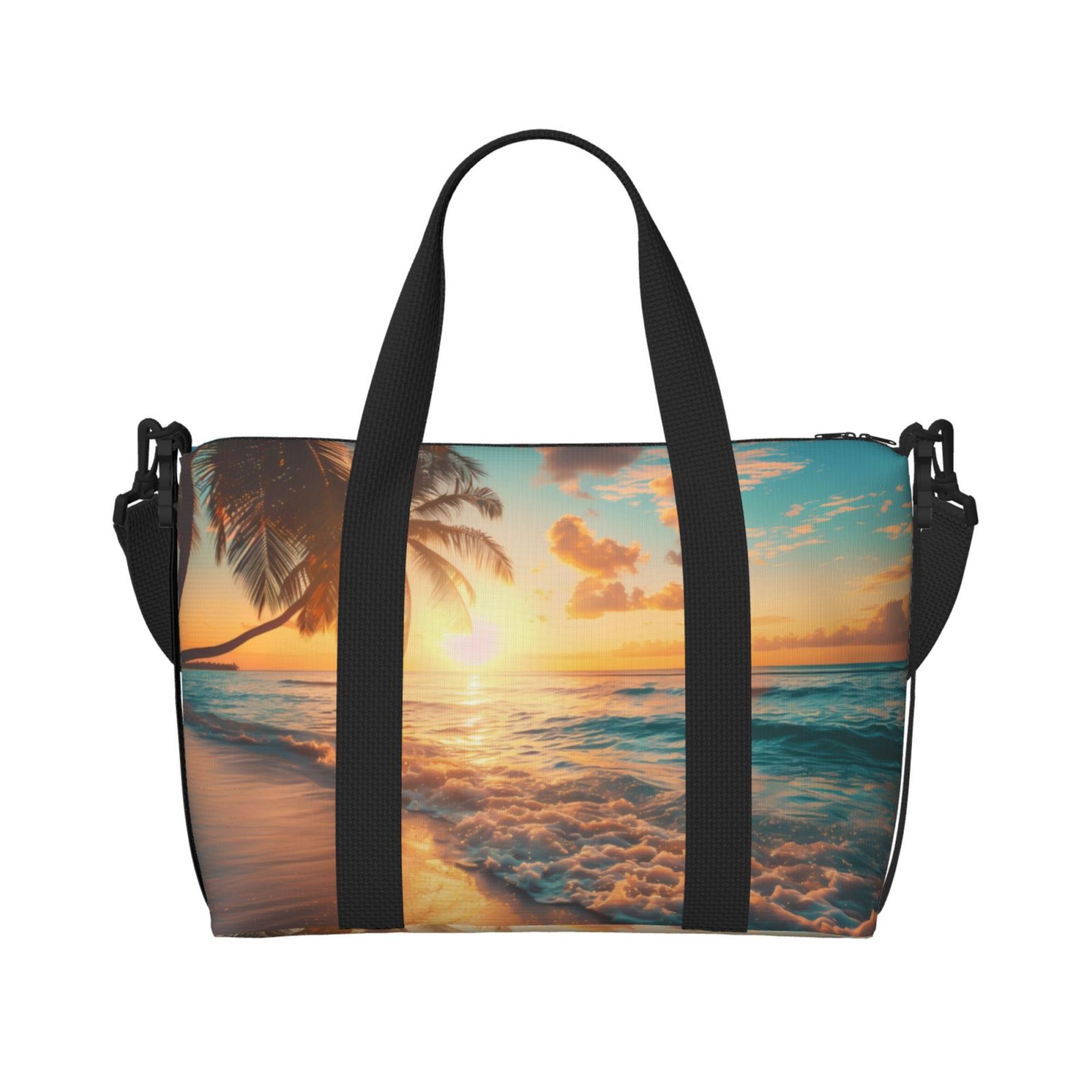 Duffle Bag for Travel Essentials - Tropical Sunset Beach Scene Duffel ...