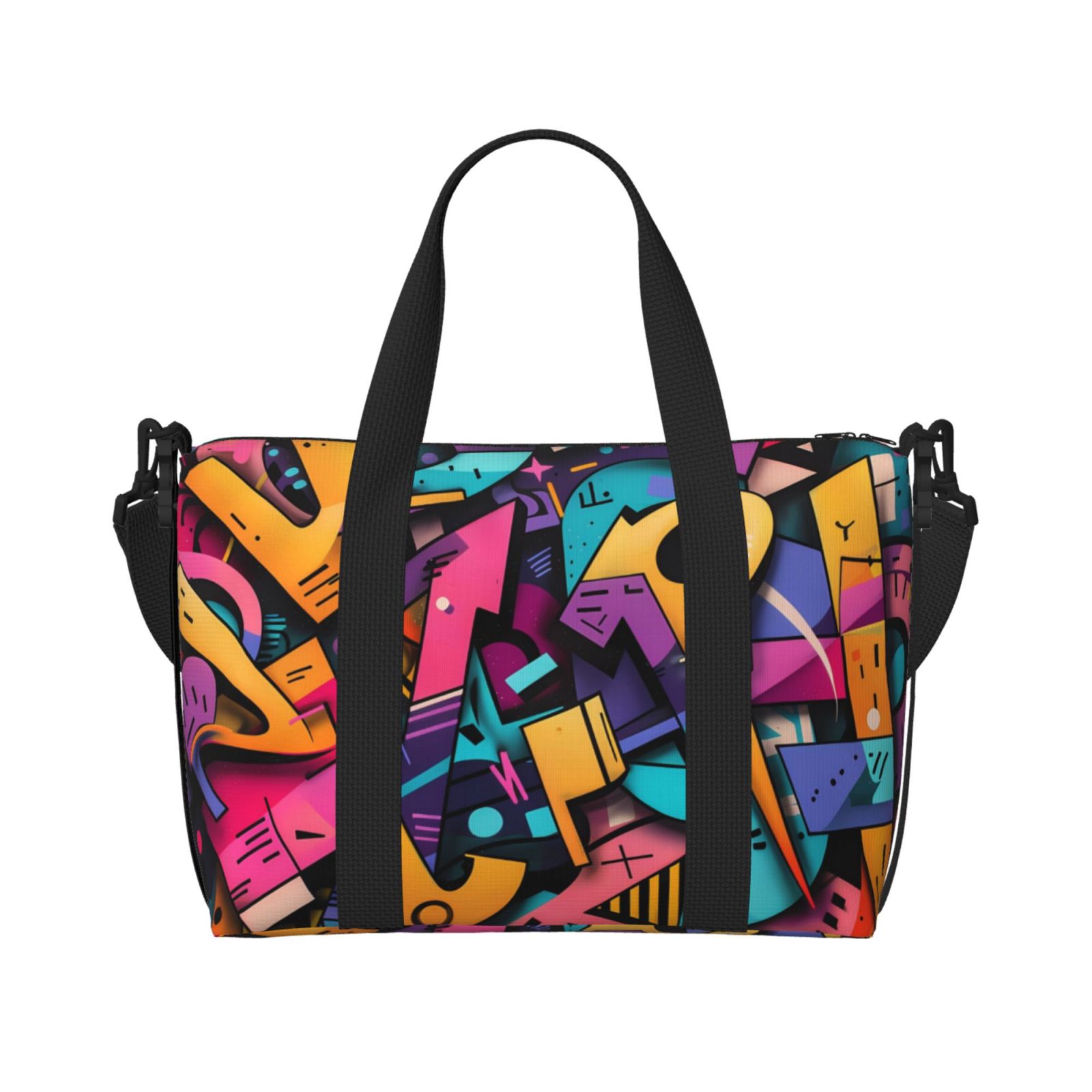 Duffle Bag for Travel Essentials - Vibrant Graffiti Urban Art Duffel ...