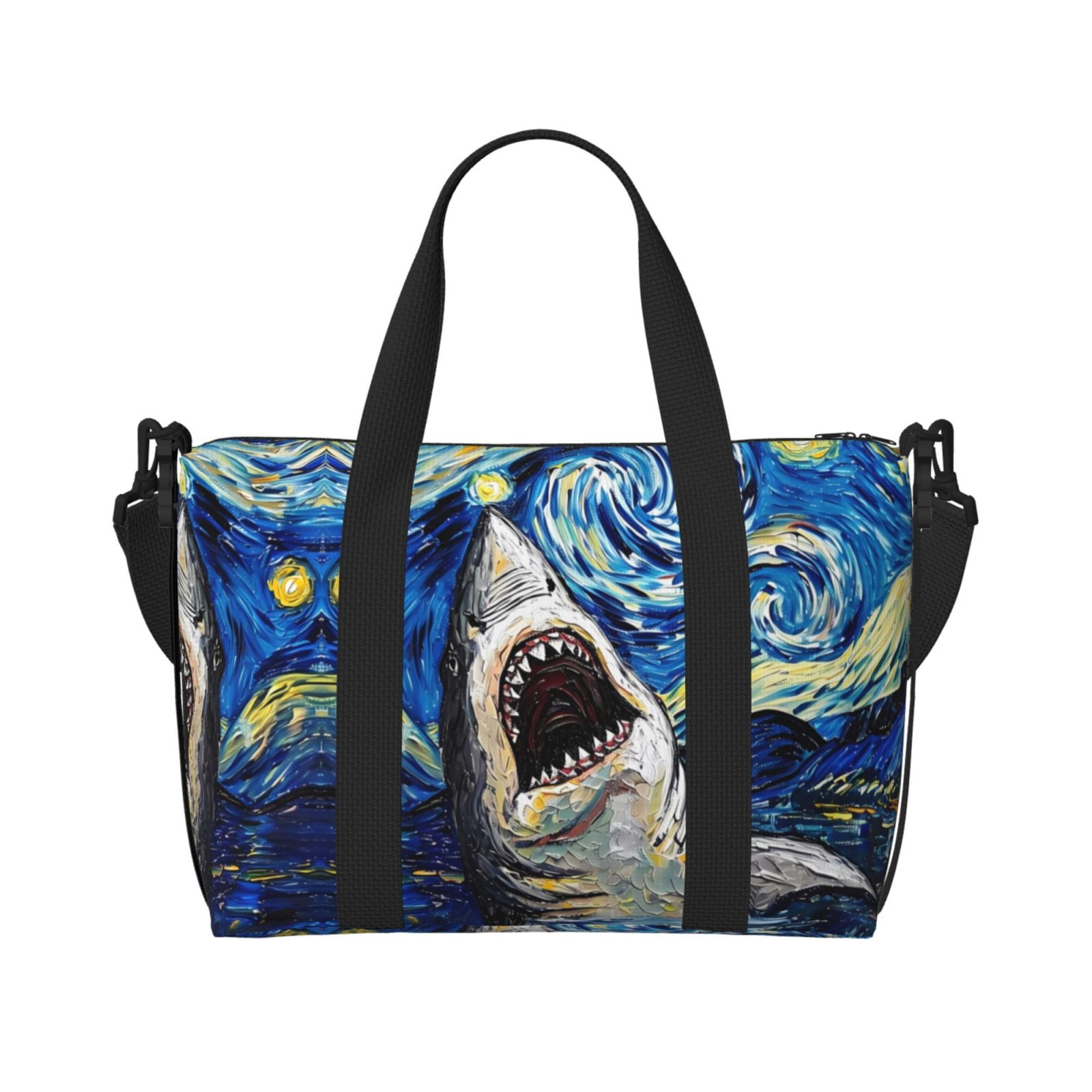 Duffle Bag for Travel Essentials - Vintage Starry Sky Shark Duffel Bag ...