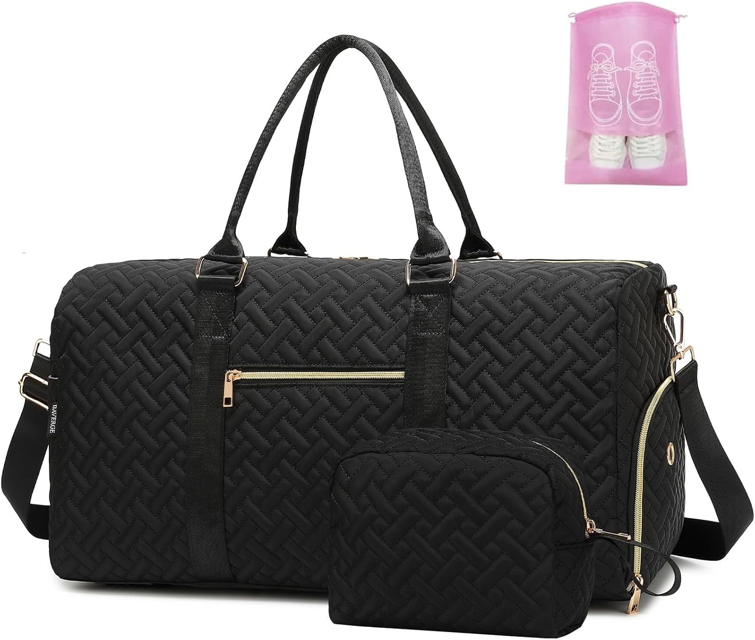 Duffle Bag for Travel, Weekender Bag with Shoe Compartment, Carry On ...