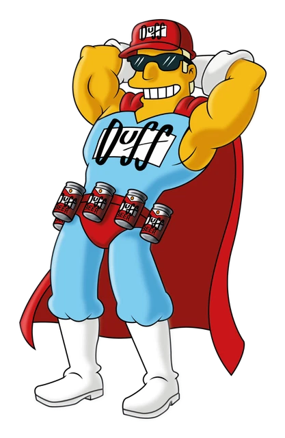Duffman Sticker The Simpsons Phone Decal Water Bottle Stickers Car ...