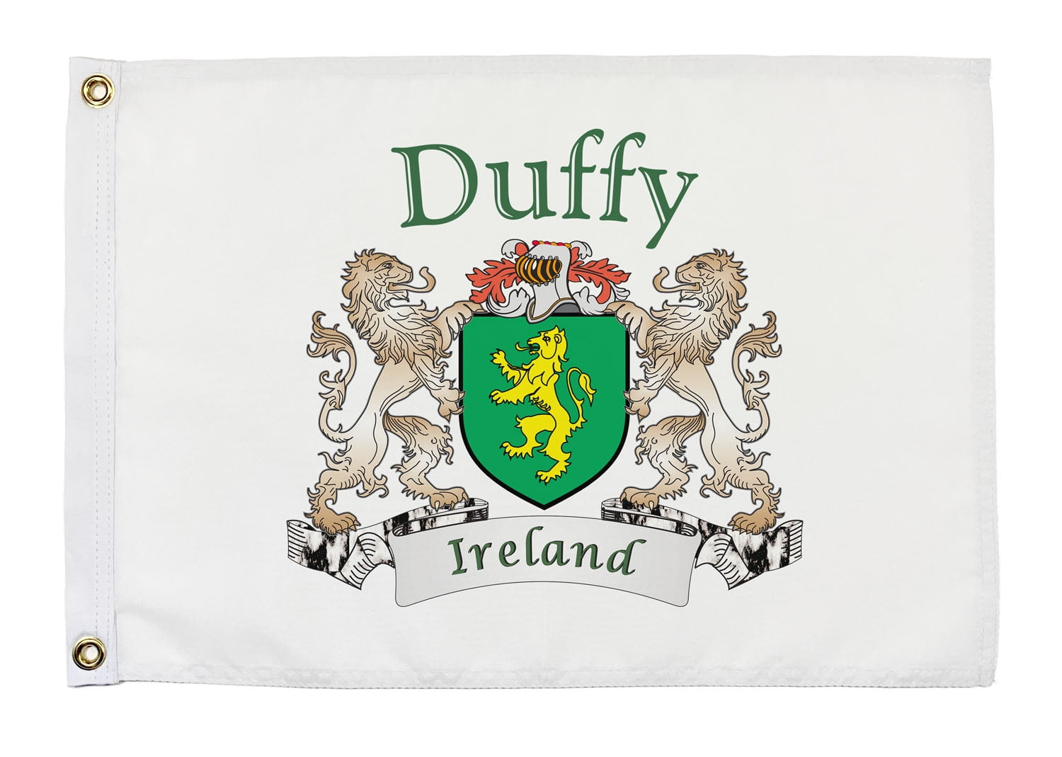 Duffy Irish Coat of Arms Small White Flag - 16"x10.5" inches - Walmart.com