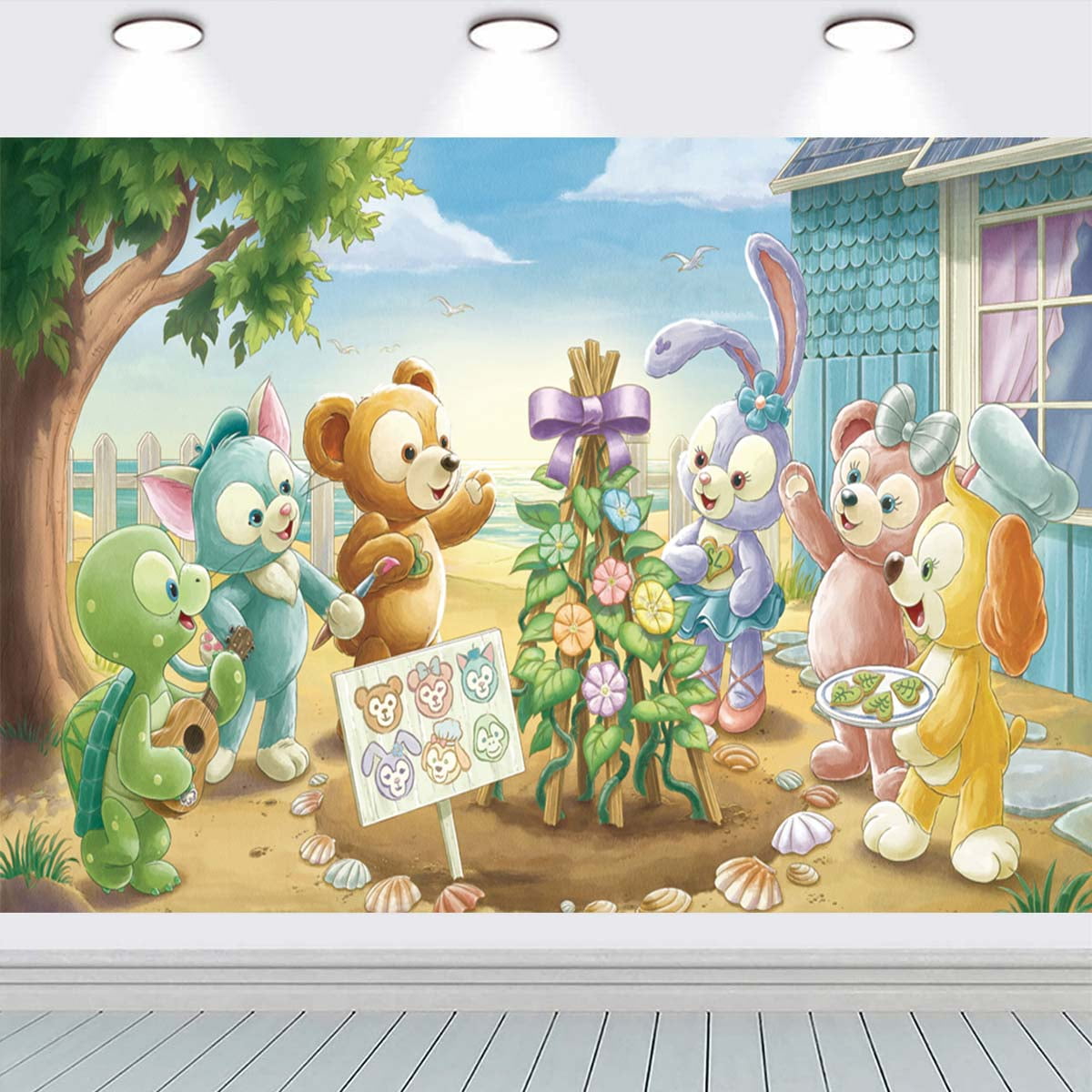 Duffy and friends Backdrop school Taspestry Wall Decor Banner Party ...