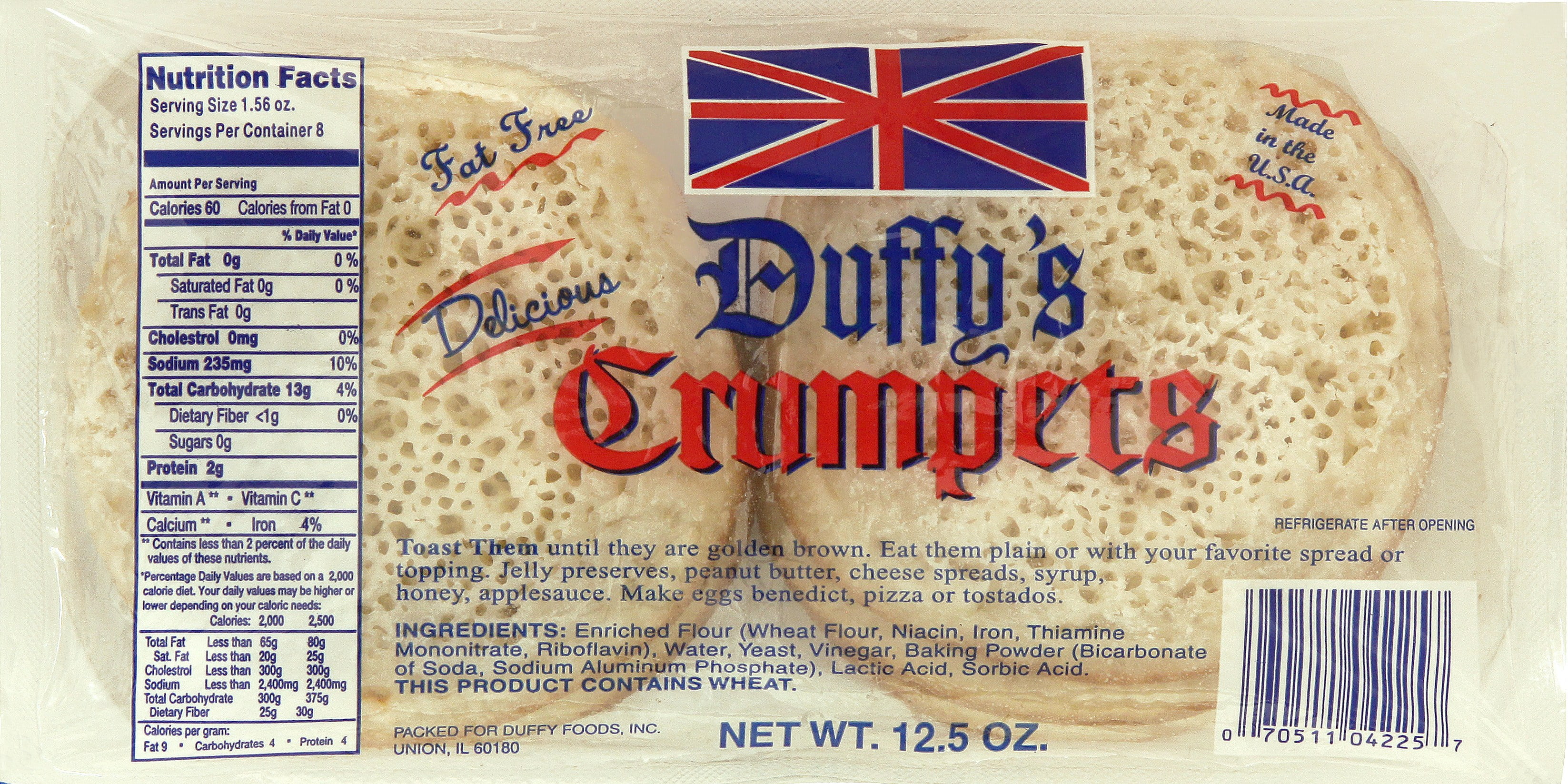 Duffy's English Plain Crumpets, 12.5 oz, 12 Pack - Walmart.com