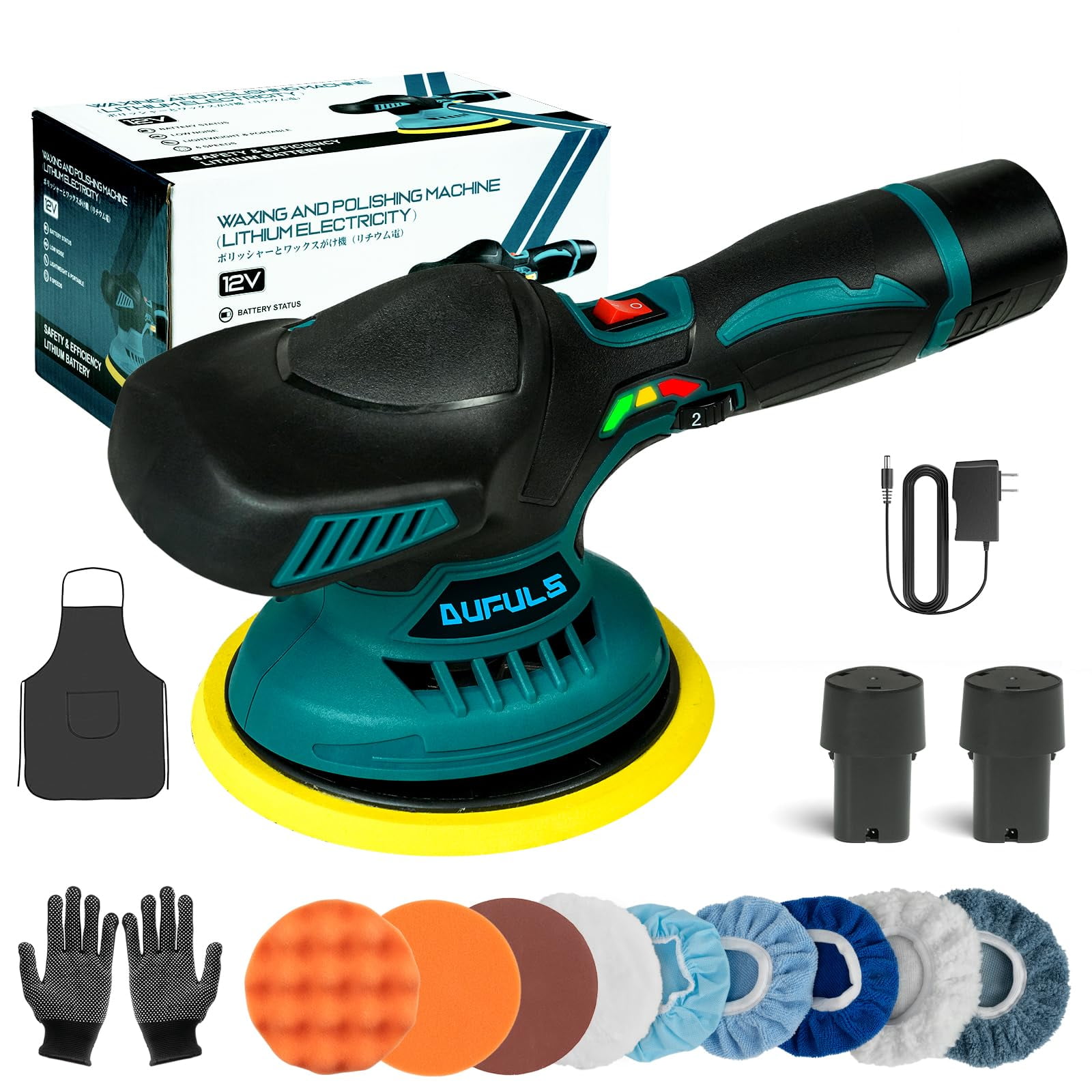 Dufuls 6 Inch Portable Car Buffer Polisher Kit, Cordless Power Machine ...