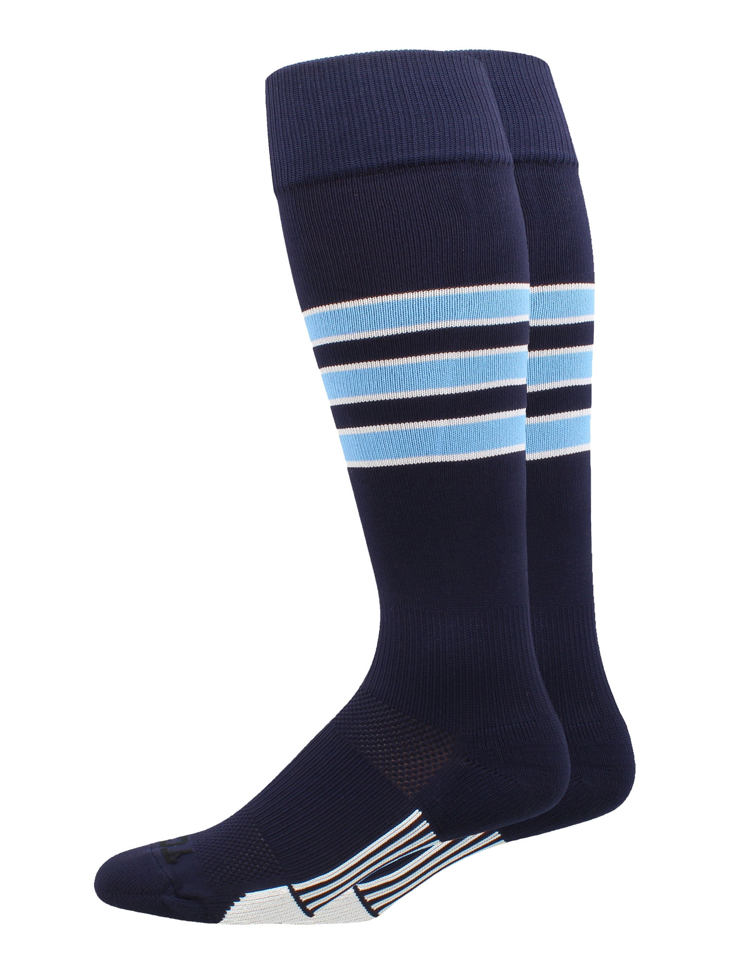Dugout 3 Stripe Softball Socks (Navy/Columbia Blue/White, Small ...