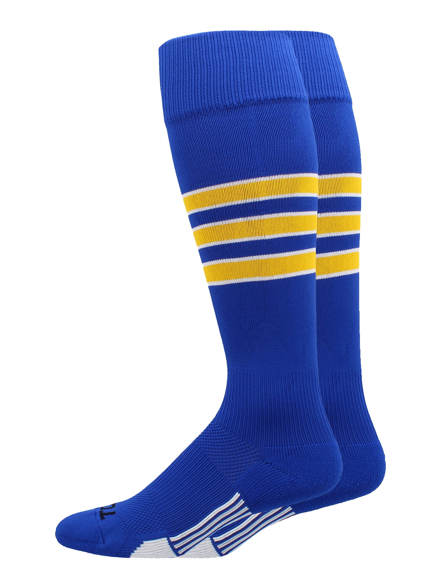 Dugout 3 Stripe Baseball Socks (Royal/Gold/White, Small) - Walmart.com