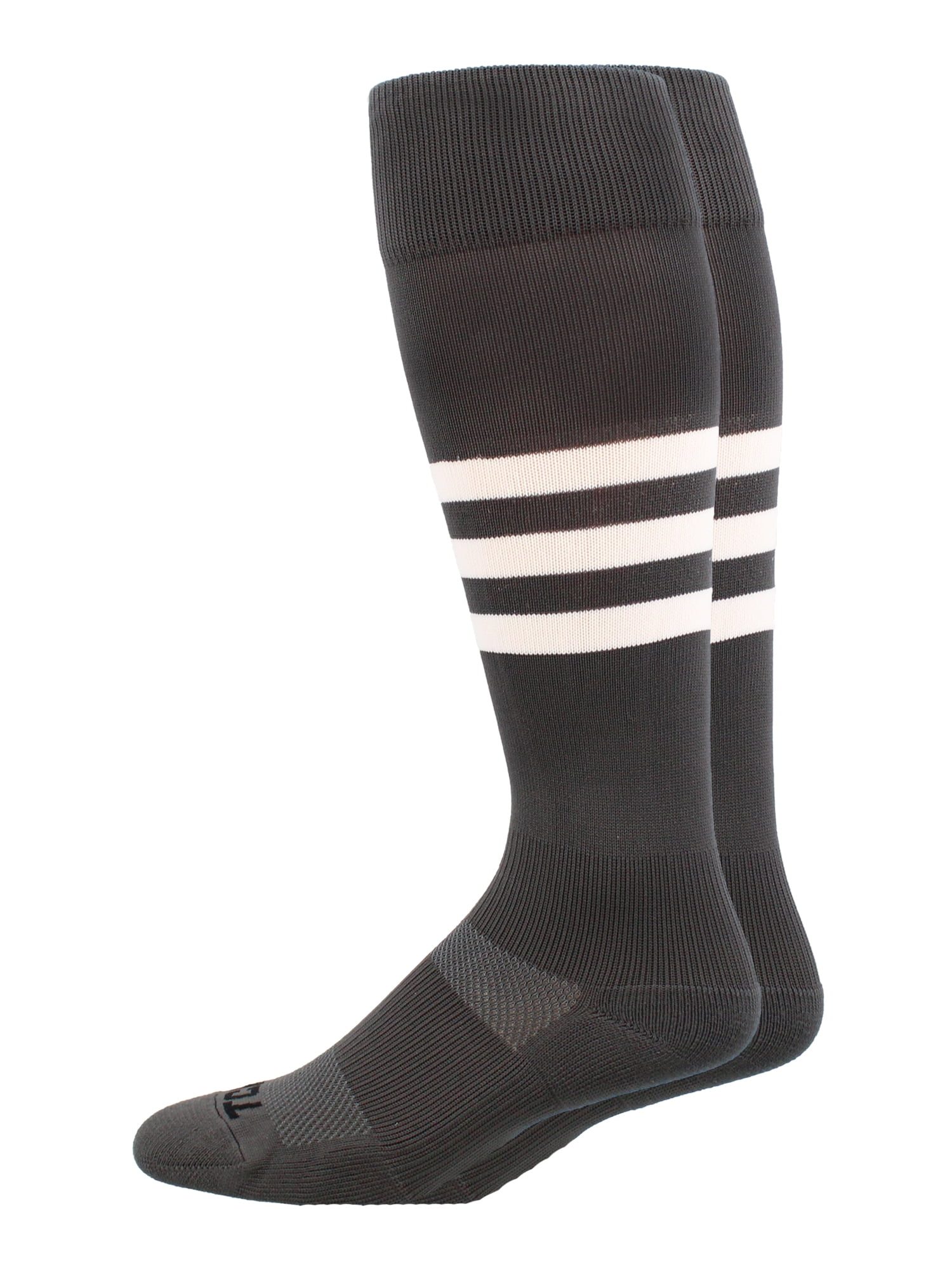Dugout Striped Baseball Socks Pattern B (Graphite/White, Medium ...