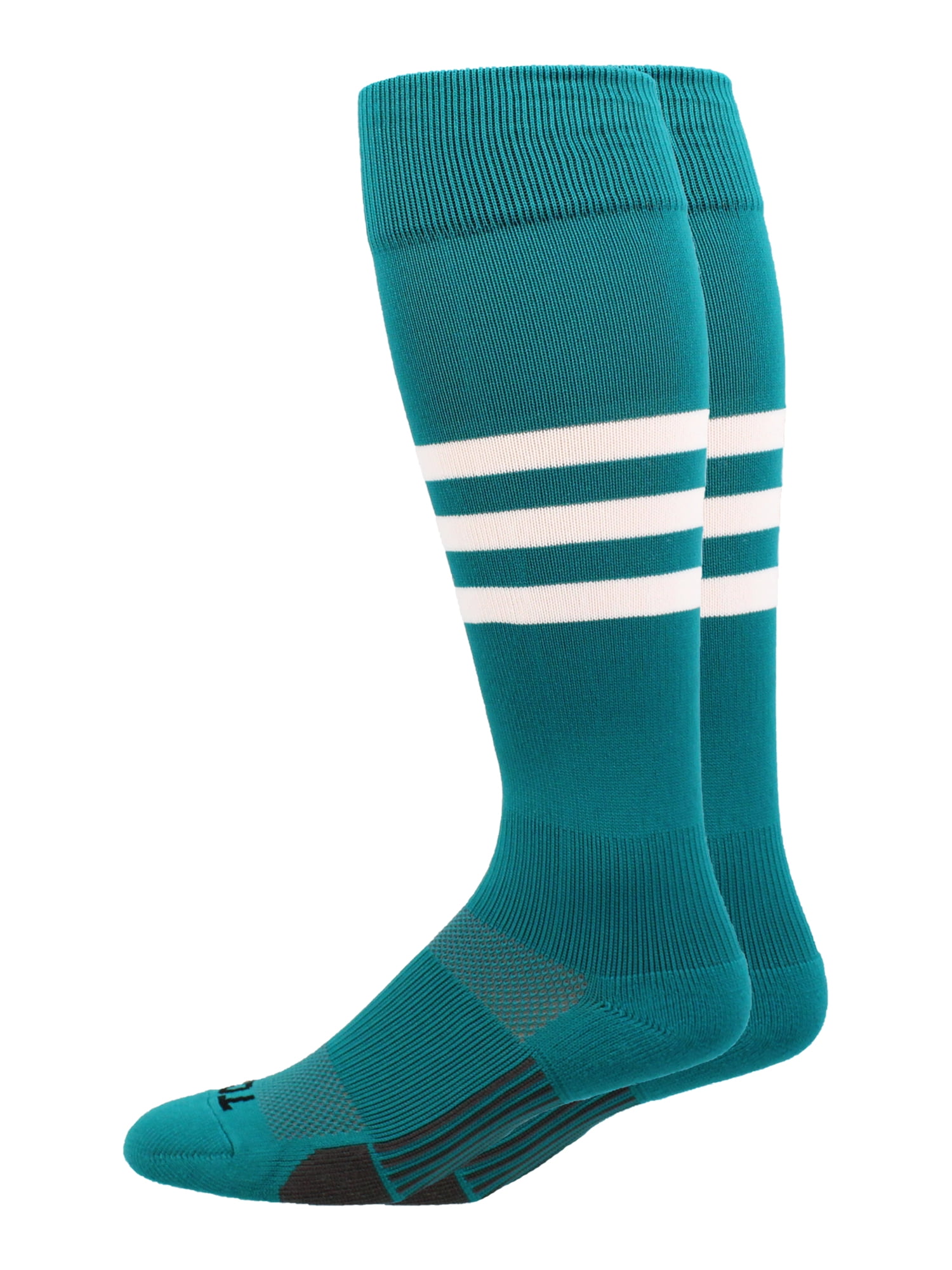 Dugout Striped Baseball Socks Pattern B (Teal/White, Medium) - Walmart.com