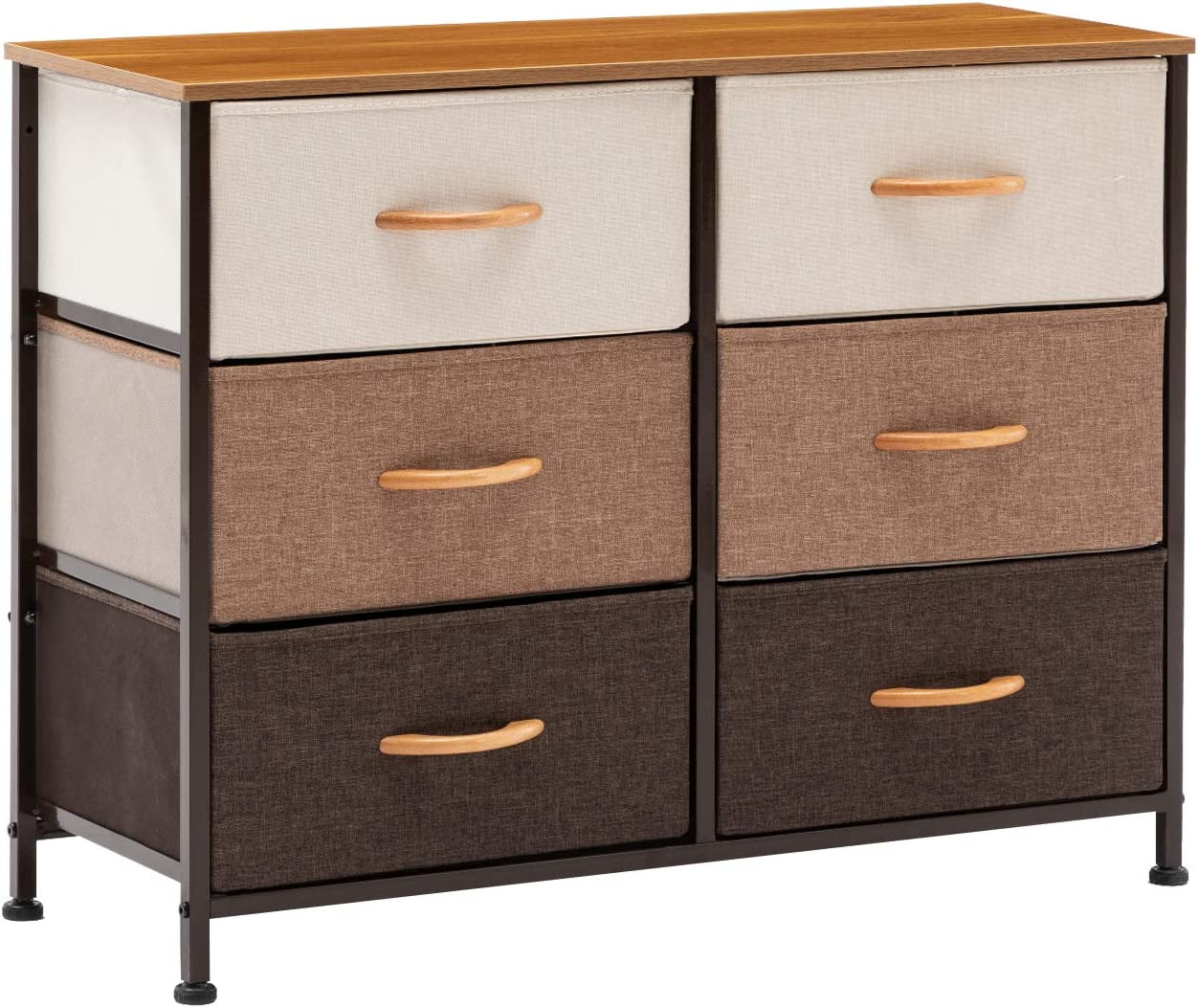 Duhome 6 Drawer Dresser, Fabric Dresser Storage Organizer for Bedroom ...