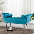 Duhome Bedroom Bench with Rolled Arms Tufted Upholstered Bench for End ...