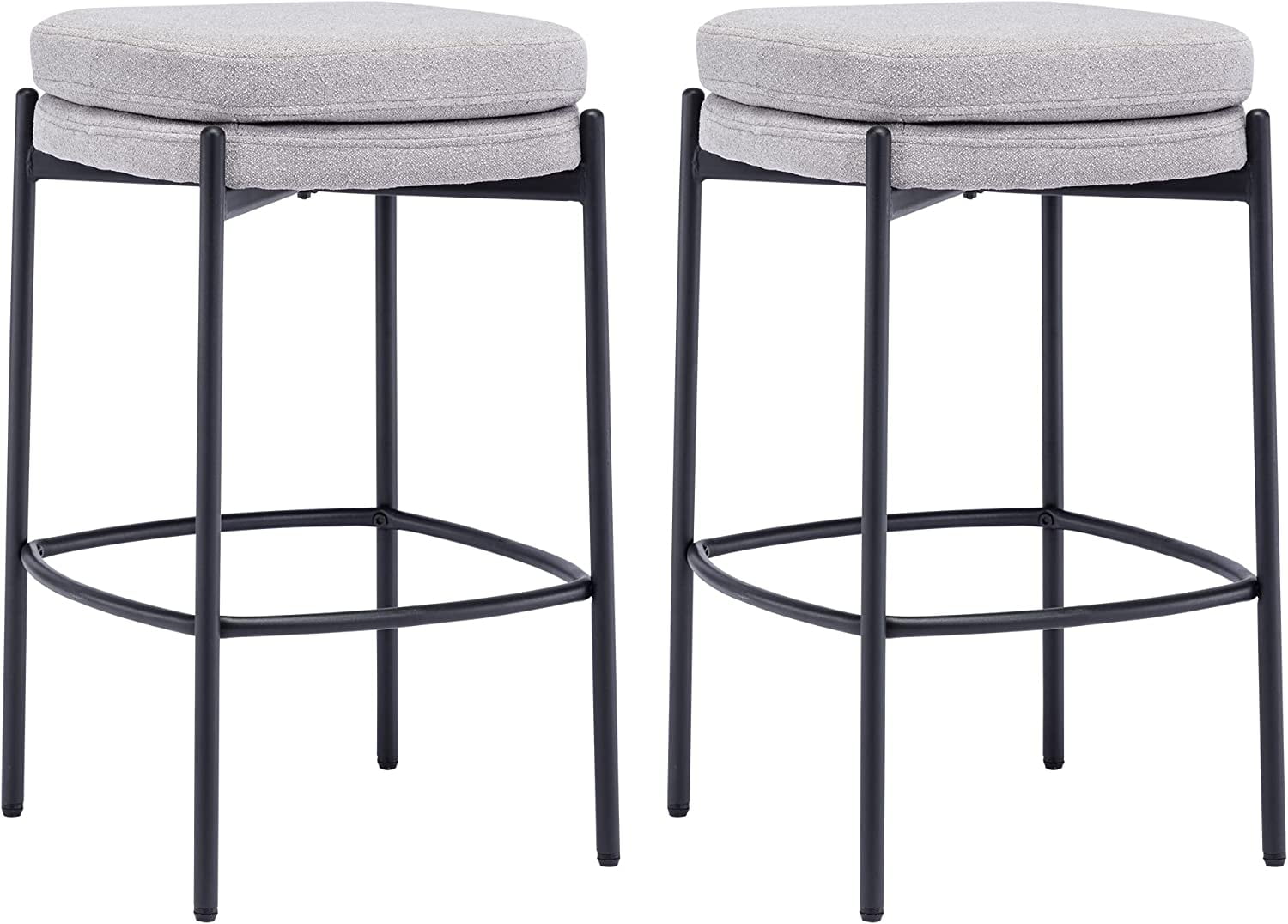 "Duhome Set of 2 26"" High Counter Top Bar Stools, Backless, Modern ...