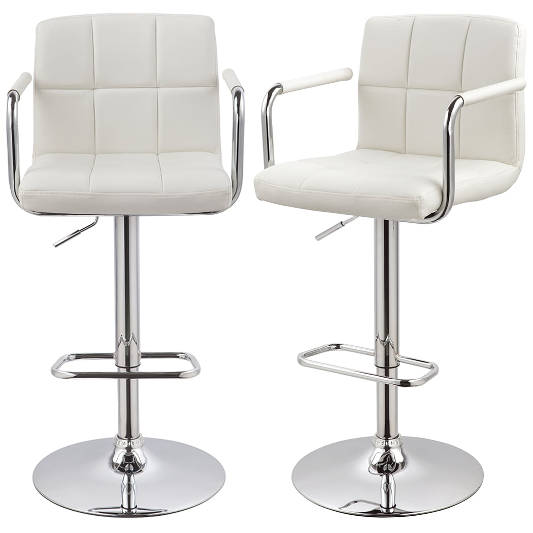 Duhome Elegant Lifestyle Bar Stool with Back Set of 2, Faux Leather Bar ...