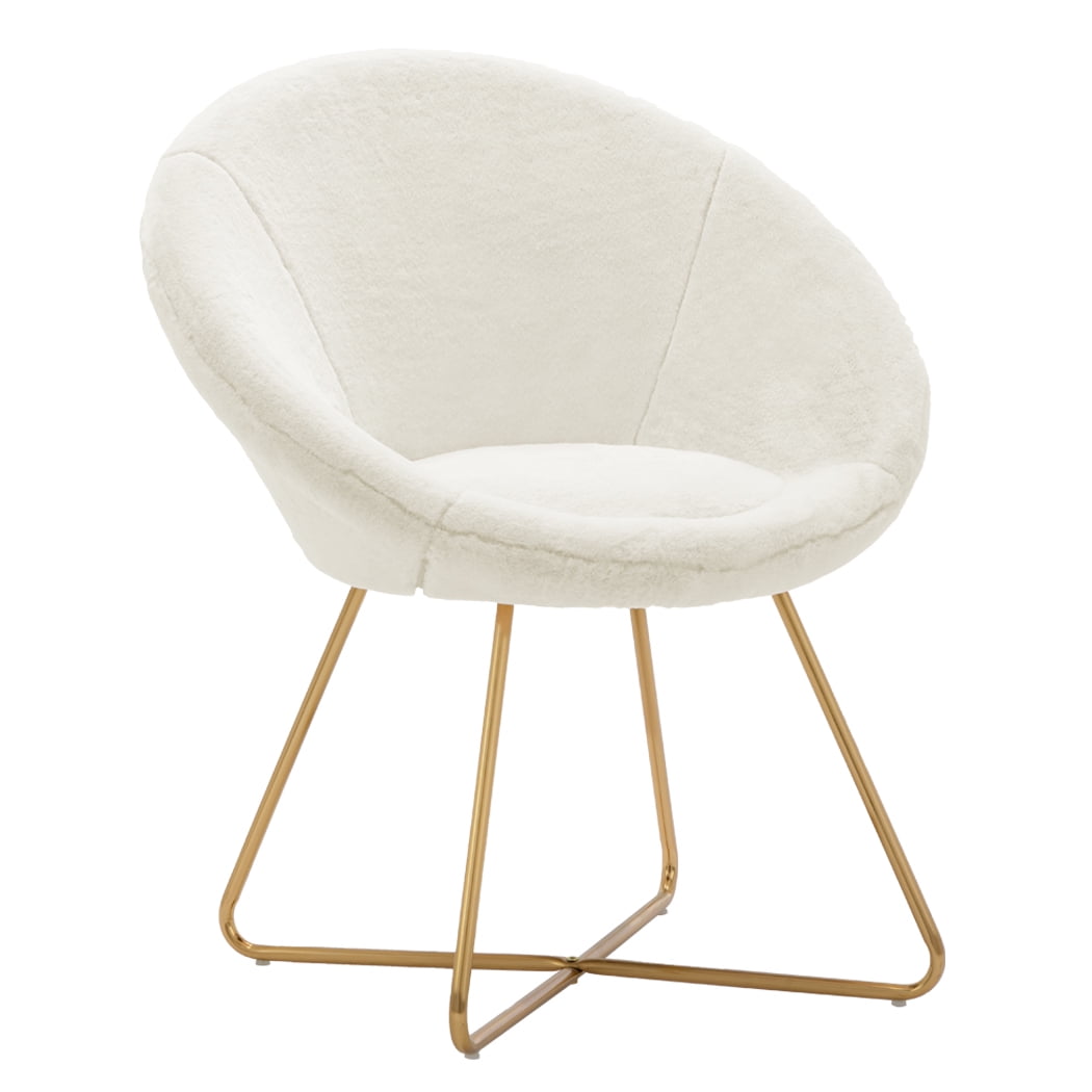 Duhome Comfy Faux Fur Accent Chair, Velvet Vanity Chair for Living Room ...