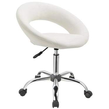 FURWOO Adjustable Rolling Vanity Chair with Wheels, Swivel Lounge Chair ...