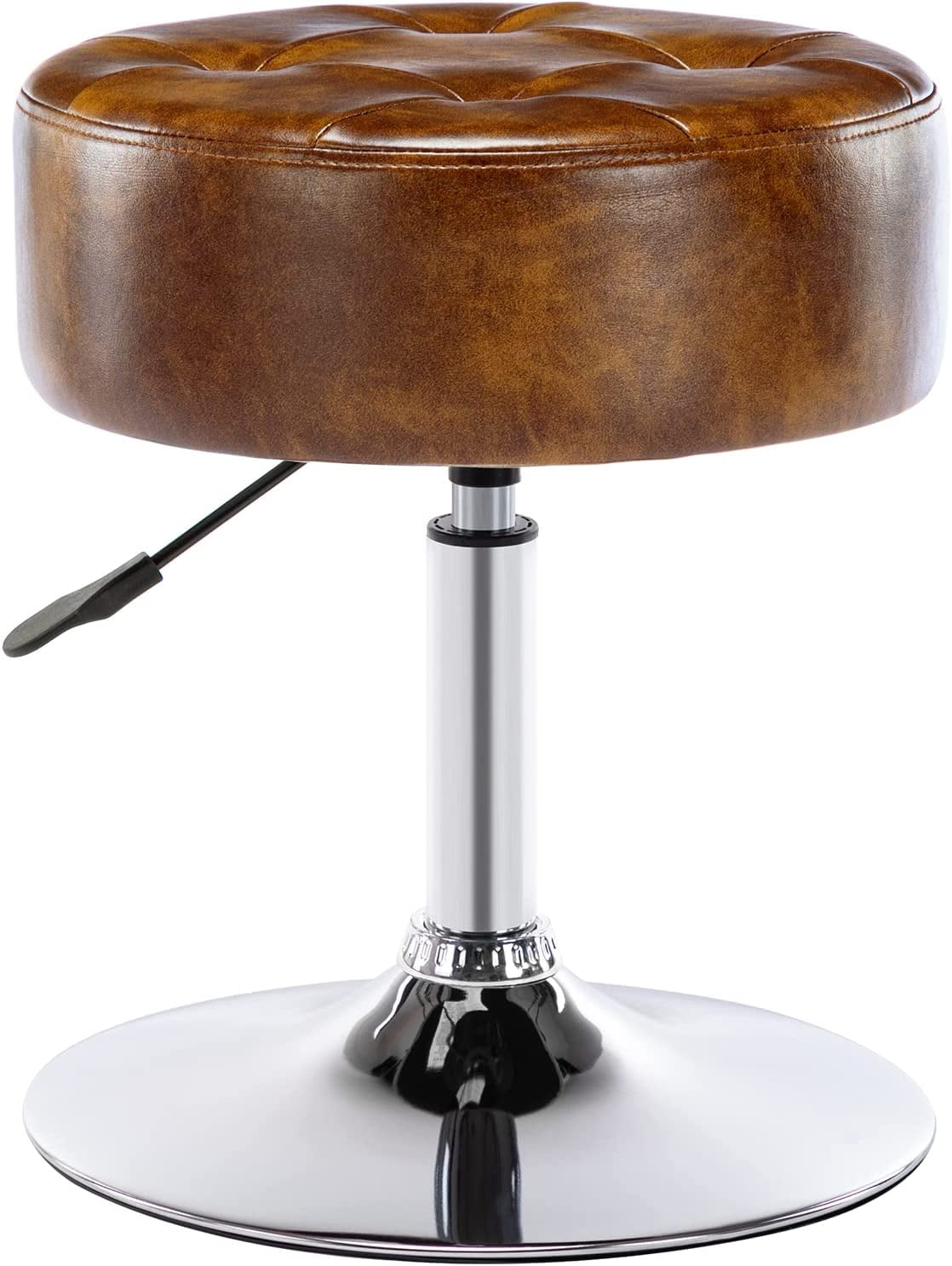 Duhome Adult Armless Accent Chair, Faux Leather Vanity Stool, Swivel ...