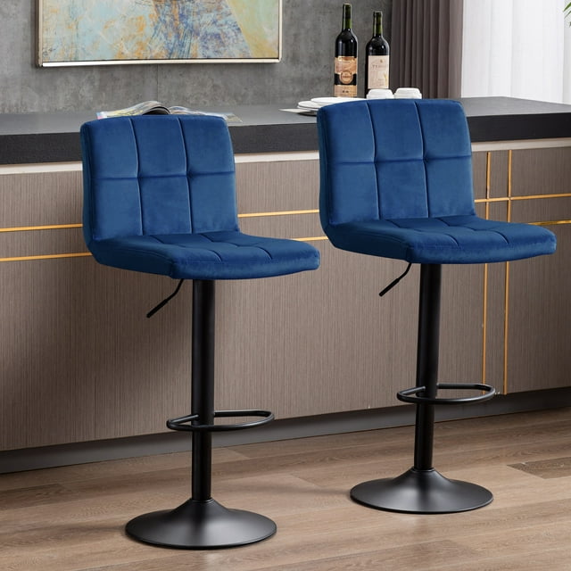 Duhome Upholstered Swivel Bar Stools Set of 2, Adjustable Height ...