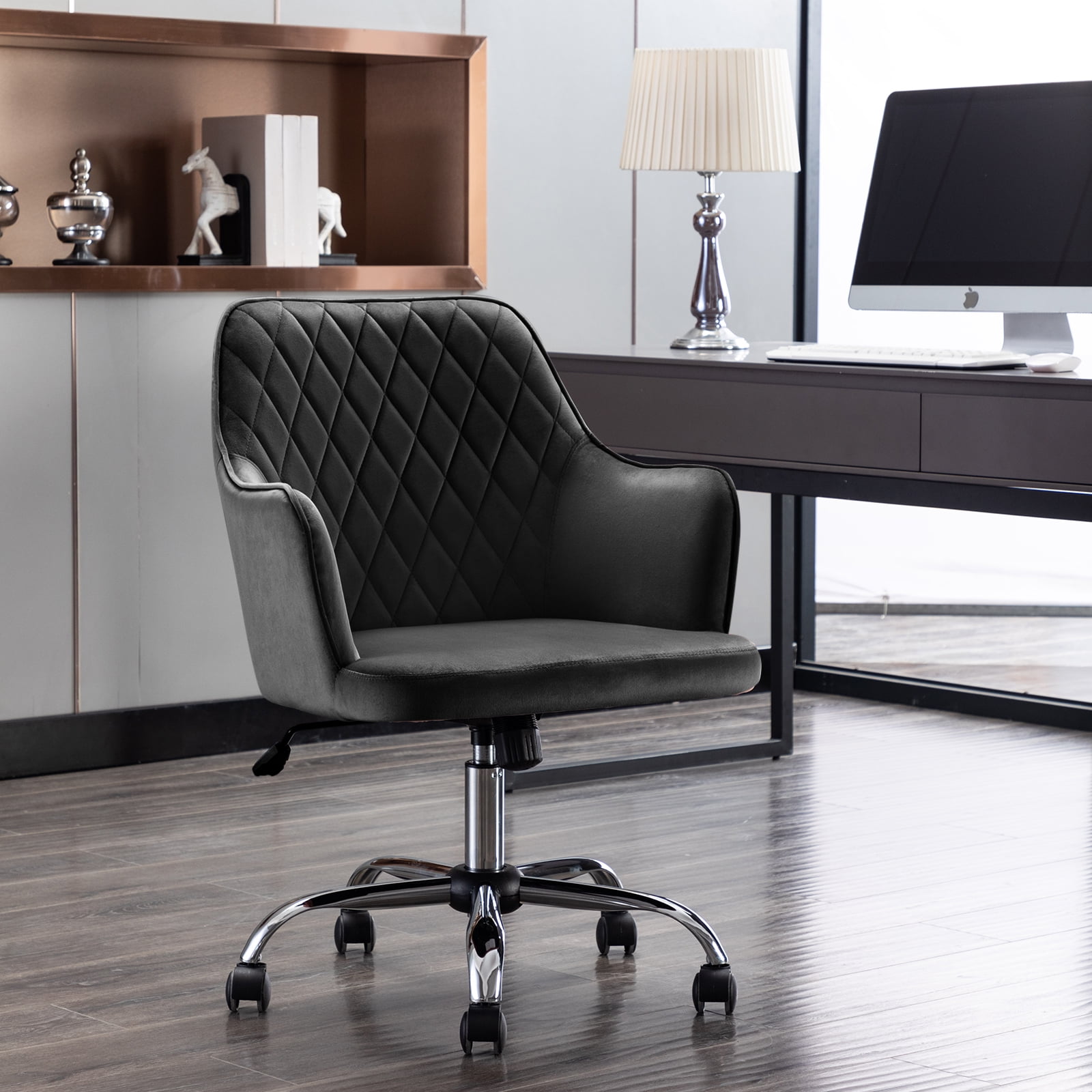 Duhome Modern Office Chair Desk Chair with Arms Faux Leather Computer ...