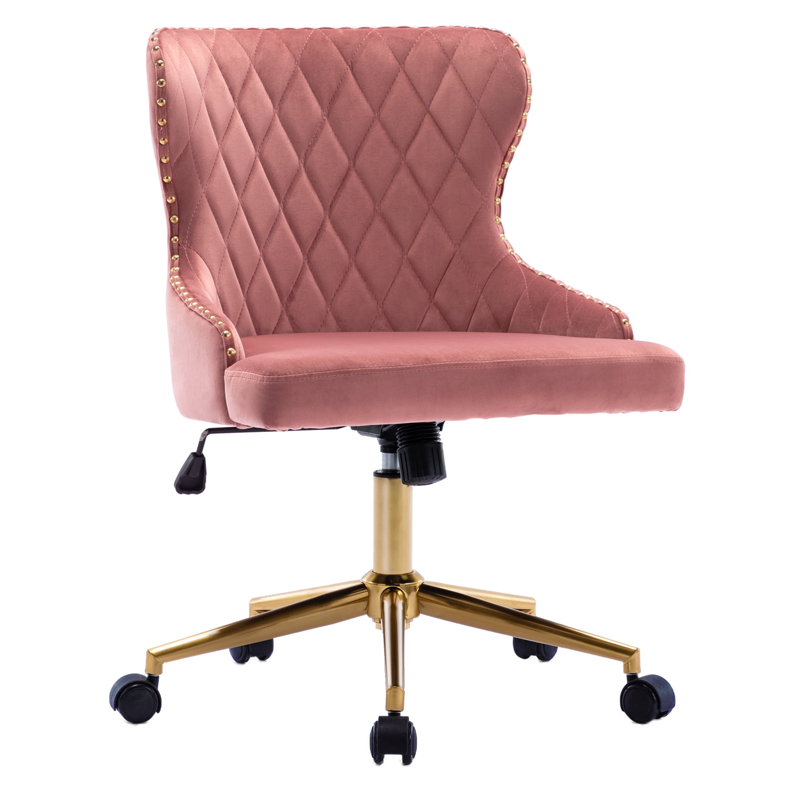 Duhome Office Chair Task Chair Velvet with Studs Pink 1 Pcs - Walmart.com
