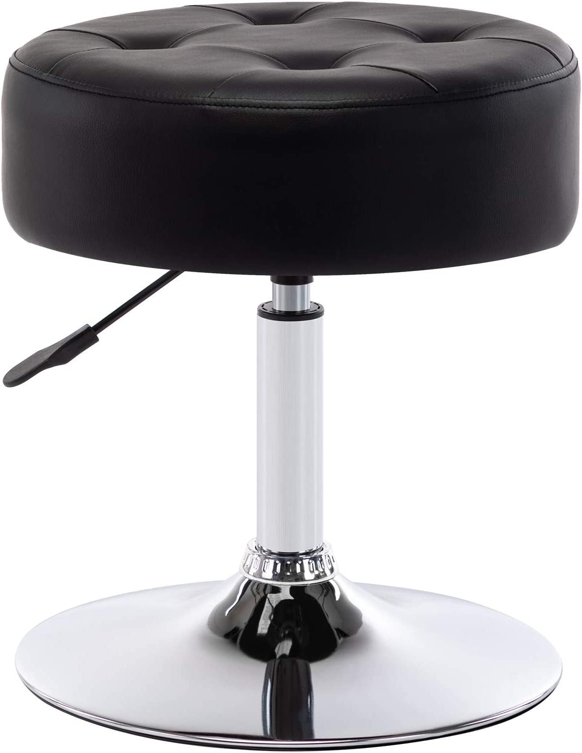 Duhome Black PU Leather Vanity Makeup Stool, Height Adjustable, Swivel ...