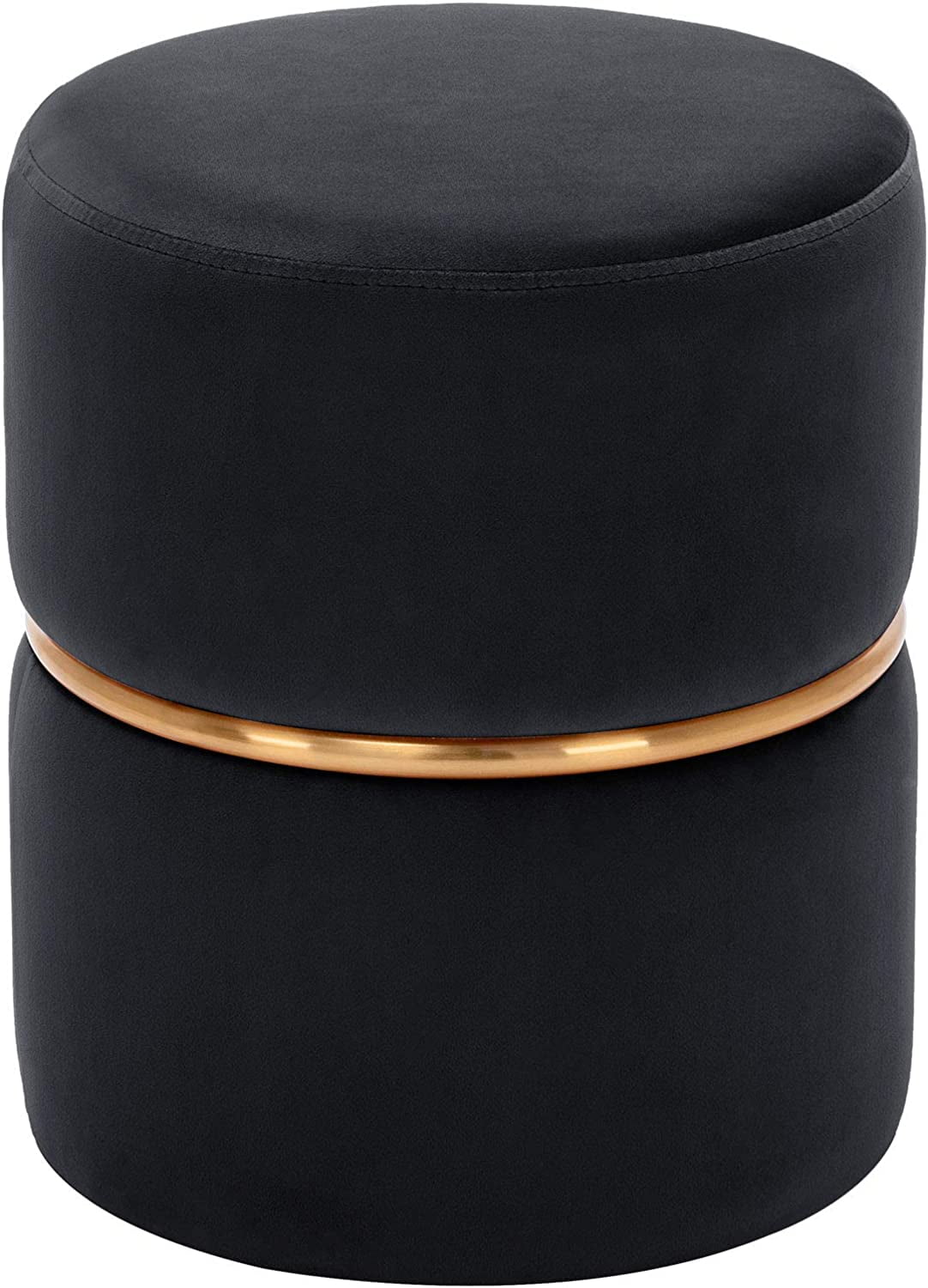 Duhome Round Ottoman Footstools Velvet Vanity Stool Furry Makeup Stool ...