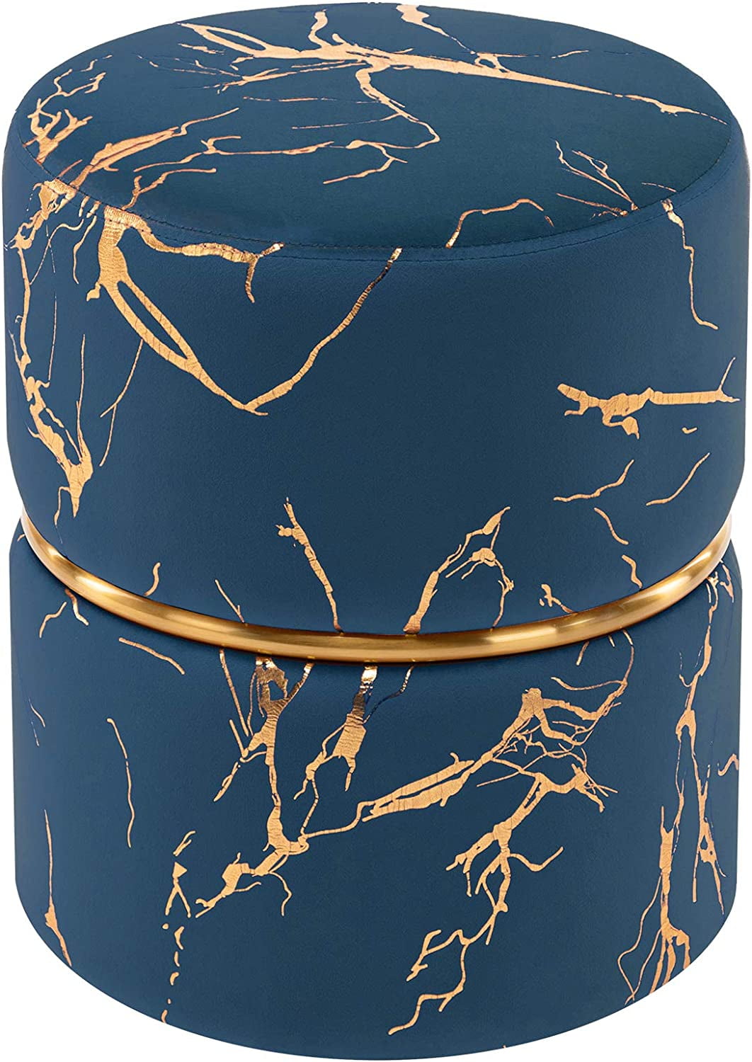 Duhome Round Ottoman Footstools Velvet Vanity Stool Furry Makeup Stool ...