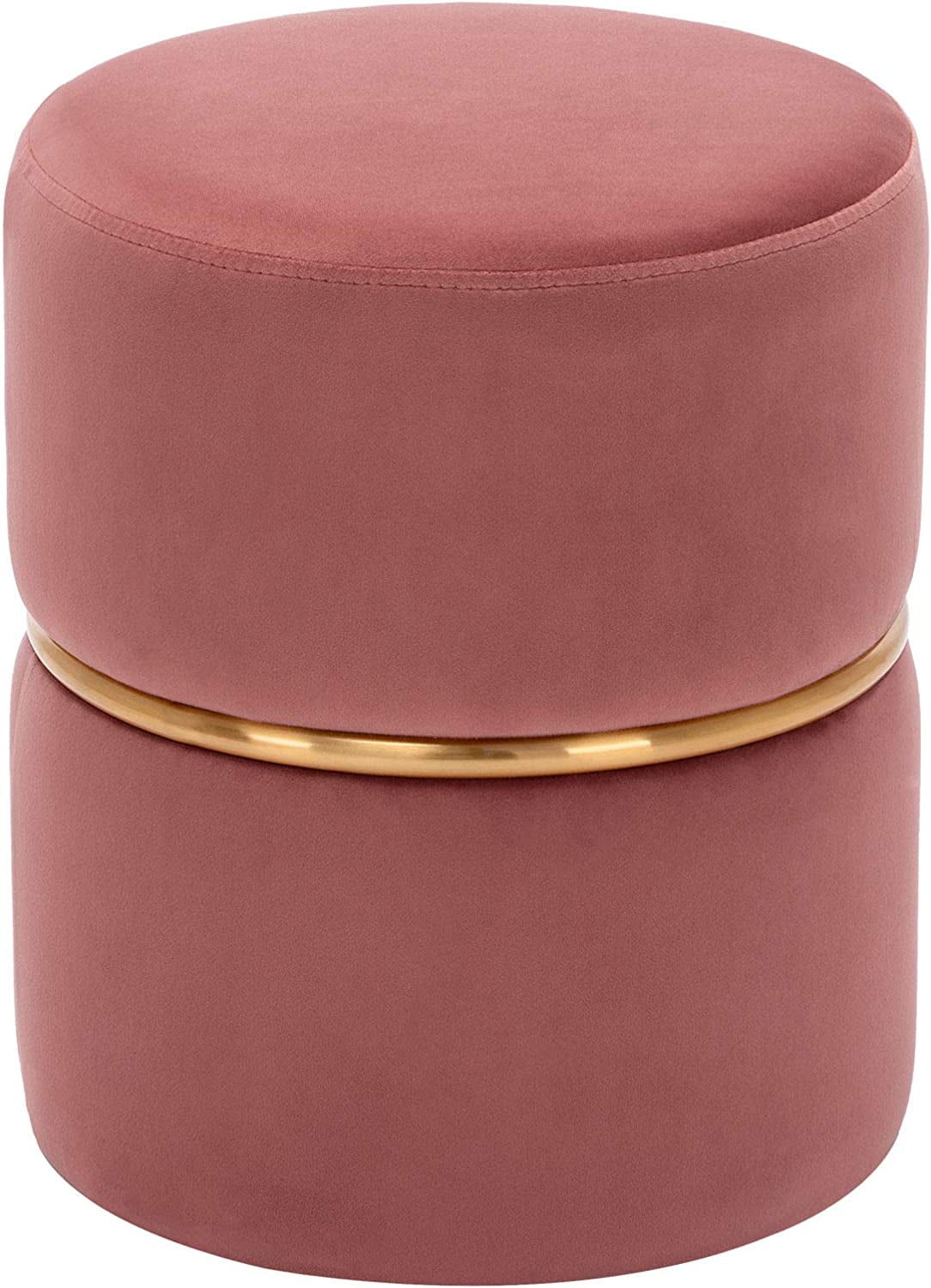 Duhome Round Ottoman Footstools Velvet Vanity Stool Furry Makeup Stool ...