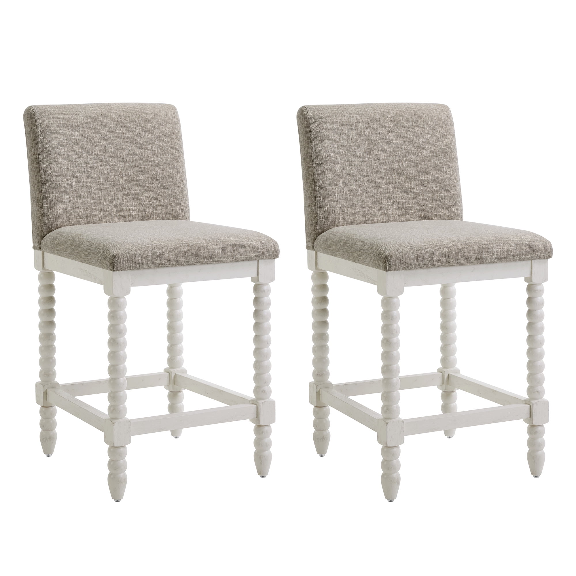 Duhome Rustic Upholstered Counter Height Chair, Spindle Legs, Solid ...