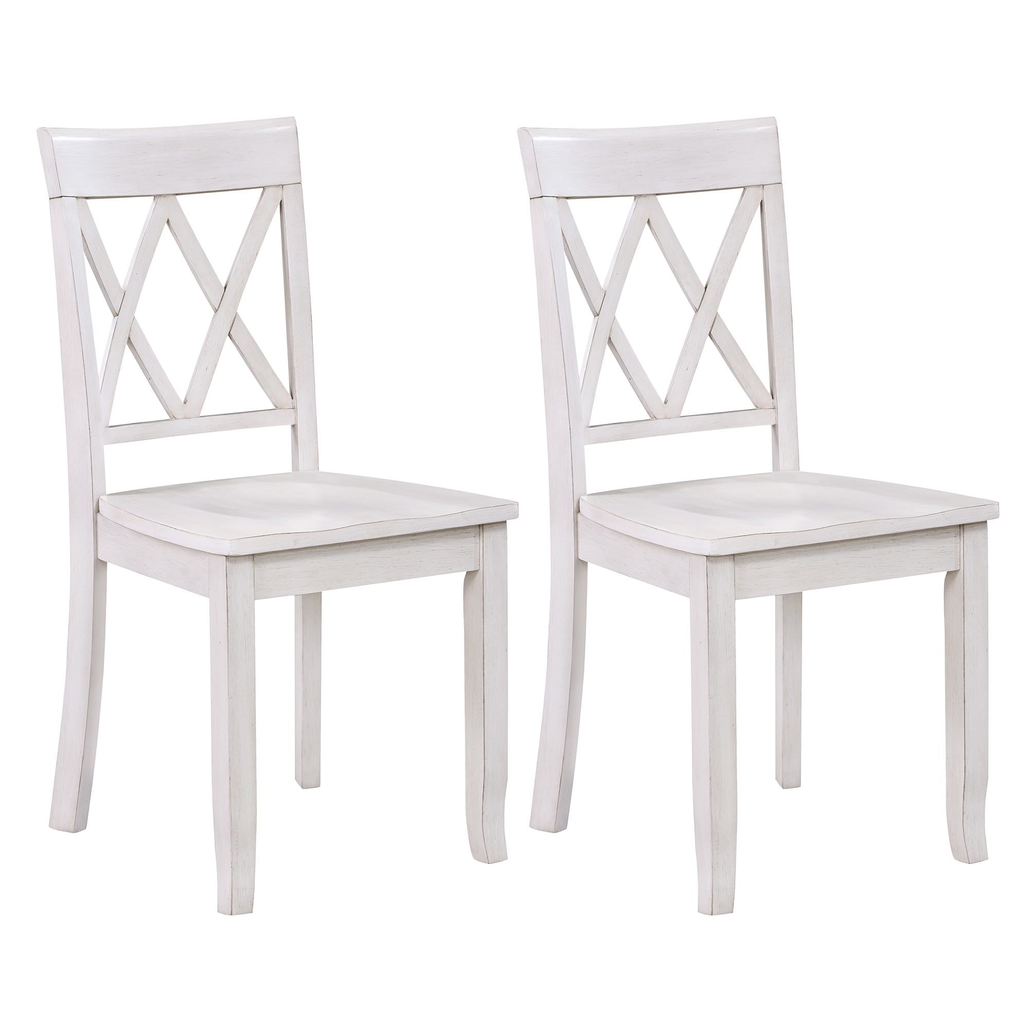 Duhome Solid Wood Dining Chairs Set of 2 Modern Cross Back Chairs for Kitchen, Dining Room,White ...