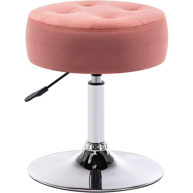 Duhome Armless Velvet Tufted Vanity Makeup Chair, Adjustable Stool ...