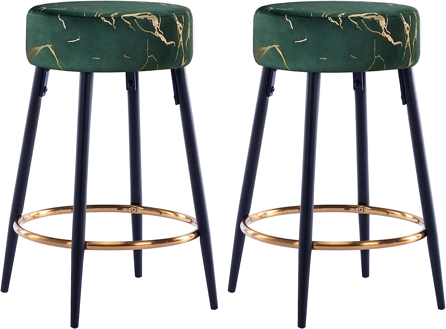Duhome Velvet Counter Stools Set of 2 Backless Counter Height Bar ...